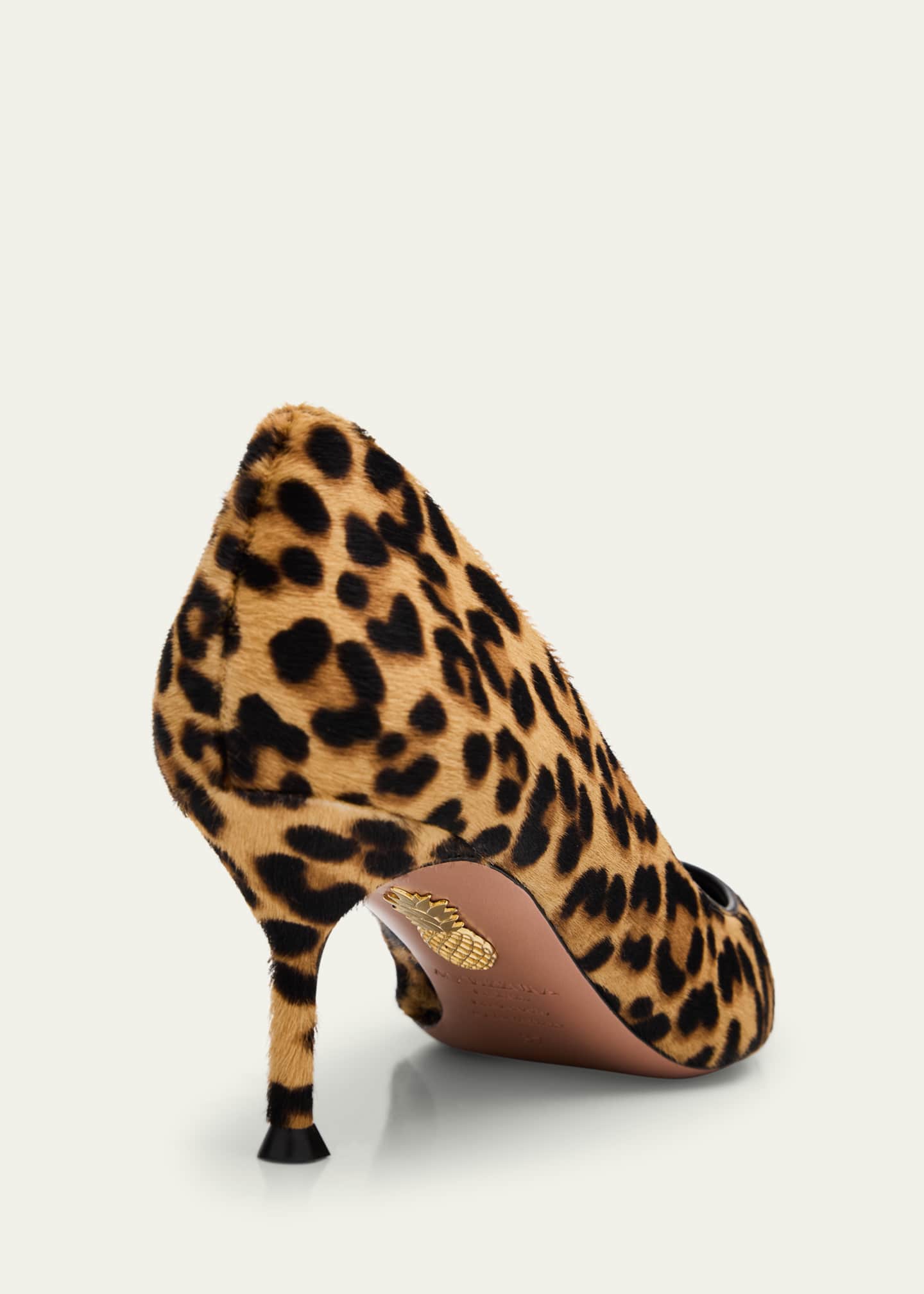 Aquazzura Purist Leopard-Print Pony Hair Kitten-Heel Pumps - Bergdorf Goodman