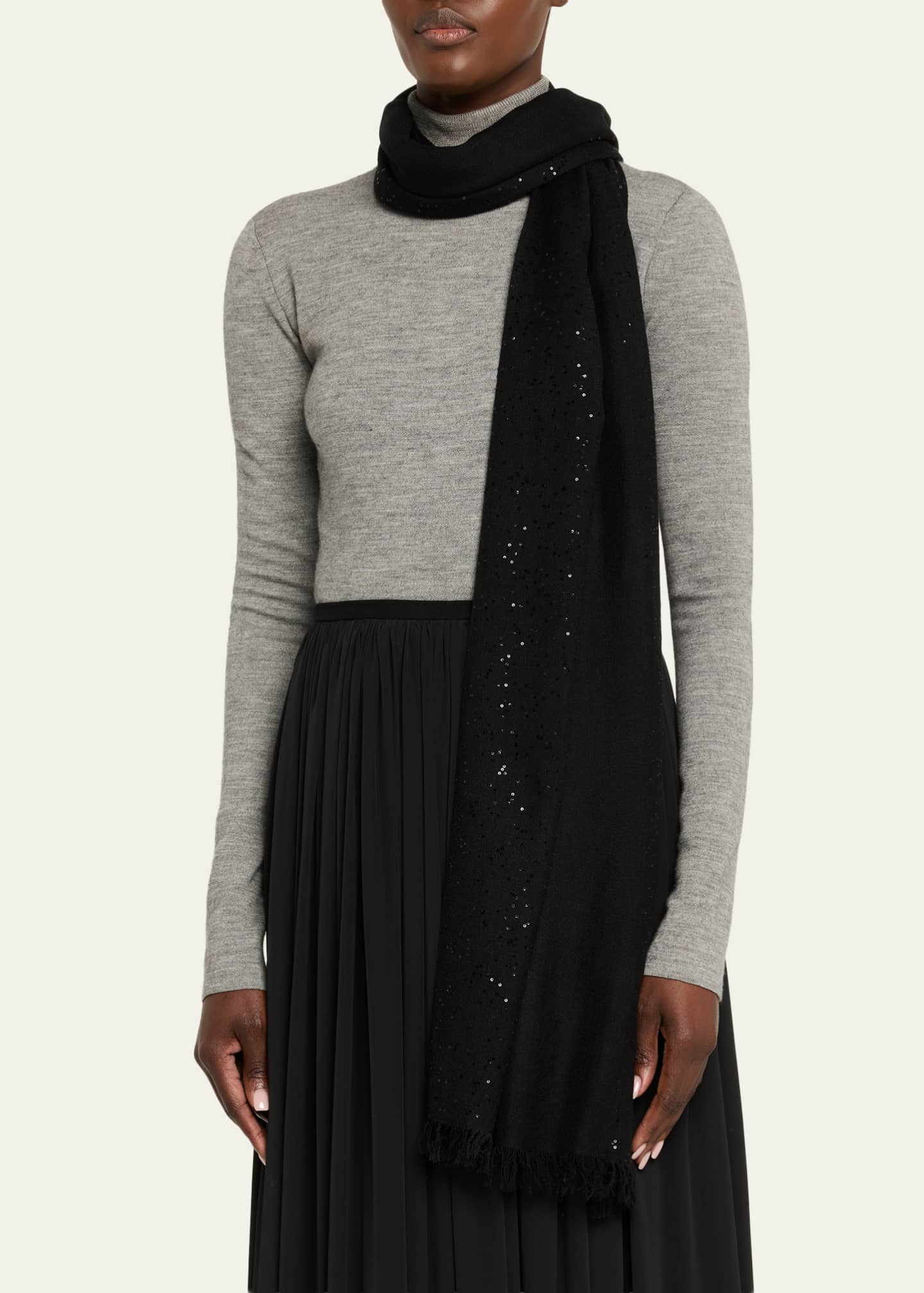 Faliero Sarti New Dalila Colorblock Sequined Wool Silk Scarf - Bergdorf ...
