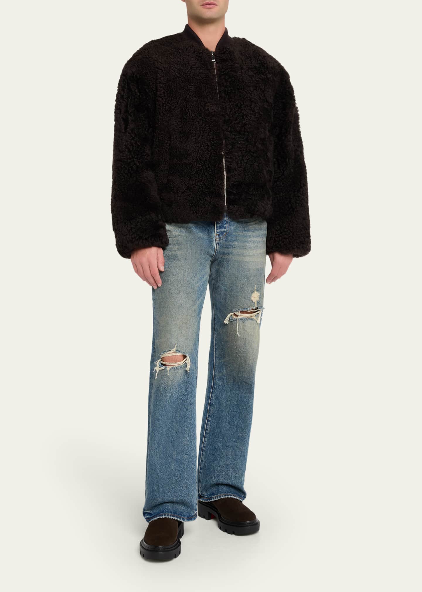 Christian Louboutin Men's Devon Lug-Sole Suede Chelsea Boots - Bergdorf ...