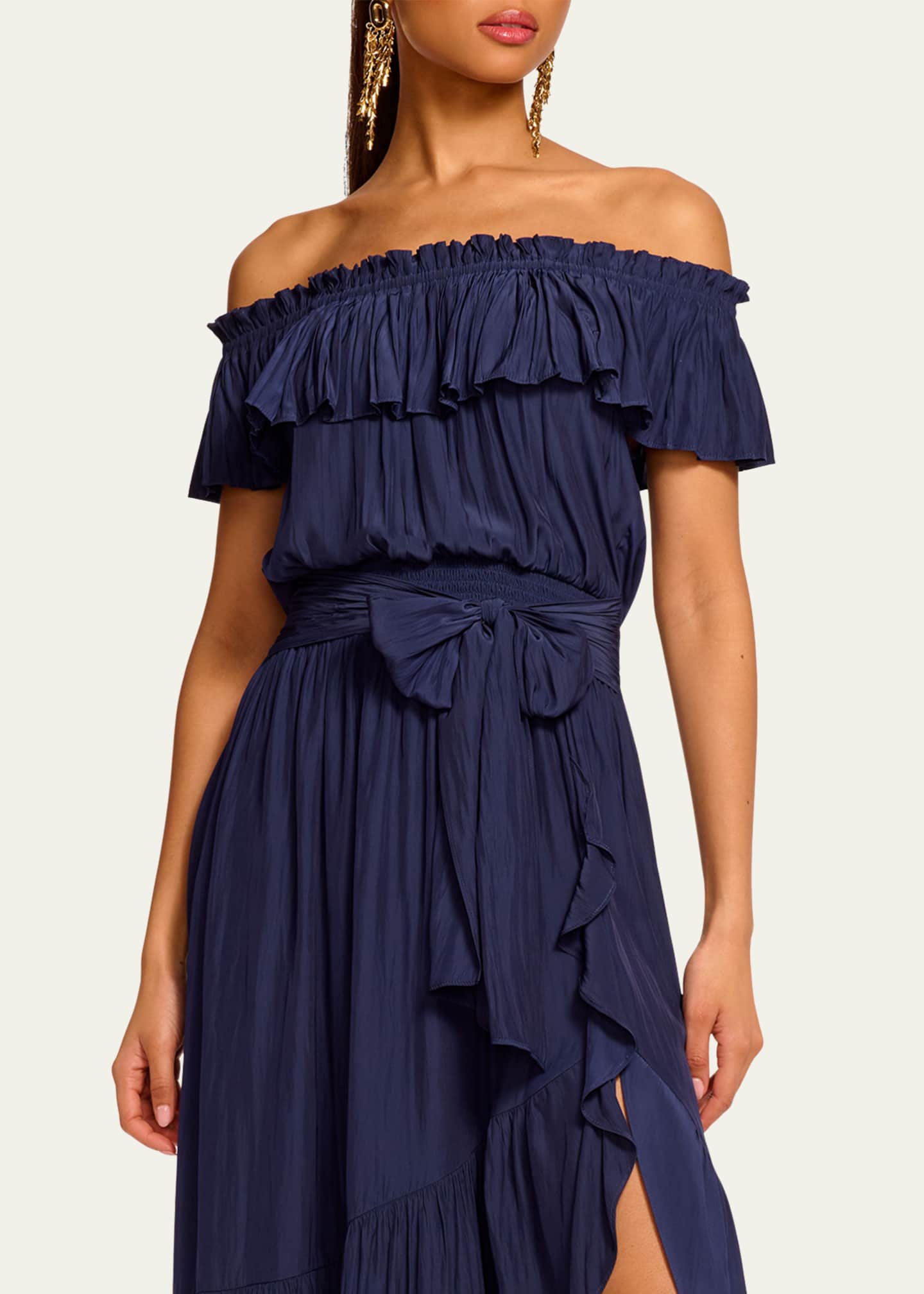 Ramy Brook Gloria Off-Shoulder Midi Dress - Bergdorf Goodman