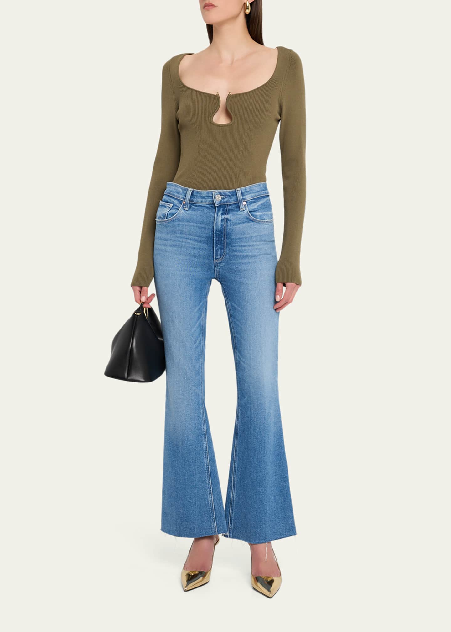 Ramy Brook Lylia Ribbed Wavy U-Ring Top - Bergdorf Goodman