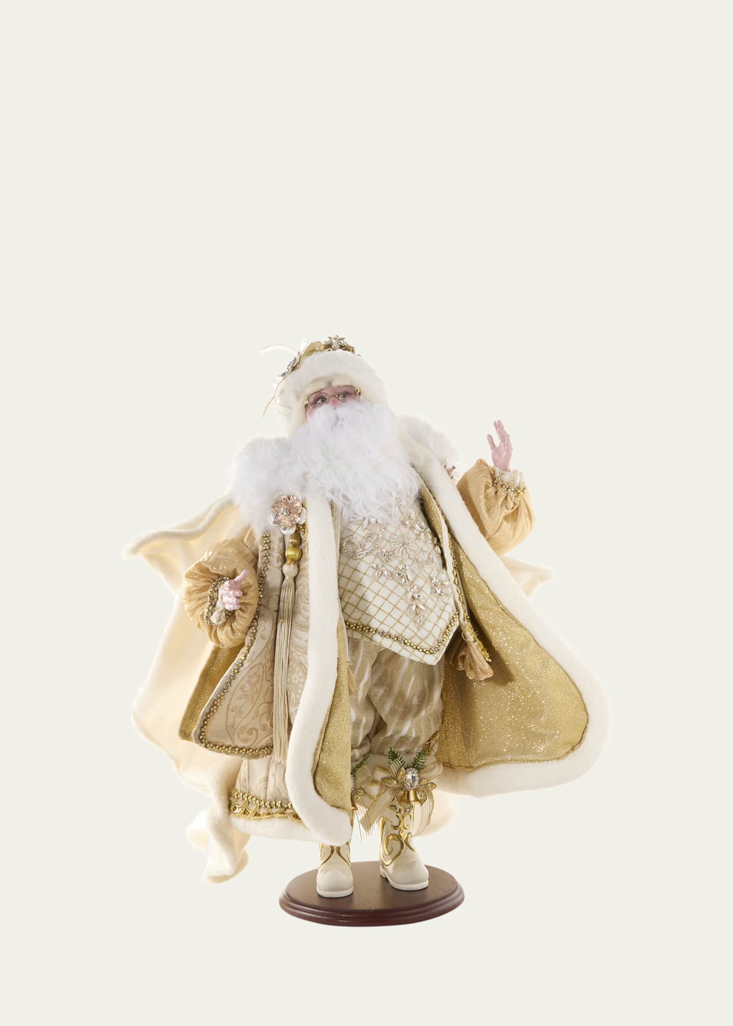 Mark Roberts Snow and Pearls Santa with Stand - Bergdorf Goodman