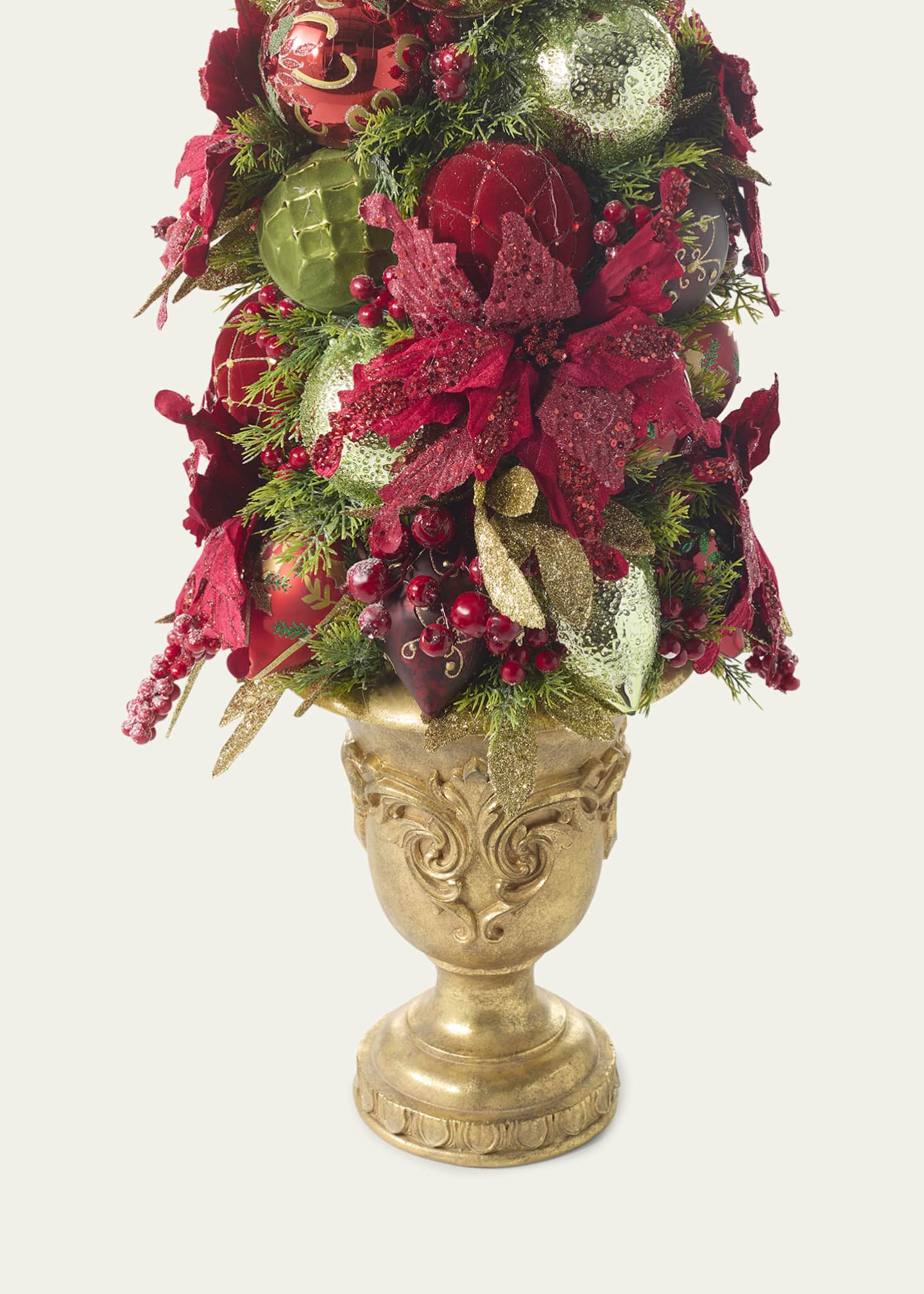 Mark Roberts Regal Ruby 42" Cone Christmas Tree in Golden Urn - Bergdorf Goodman