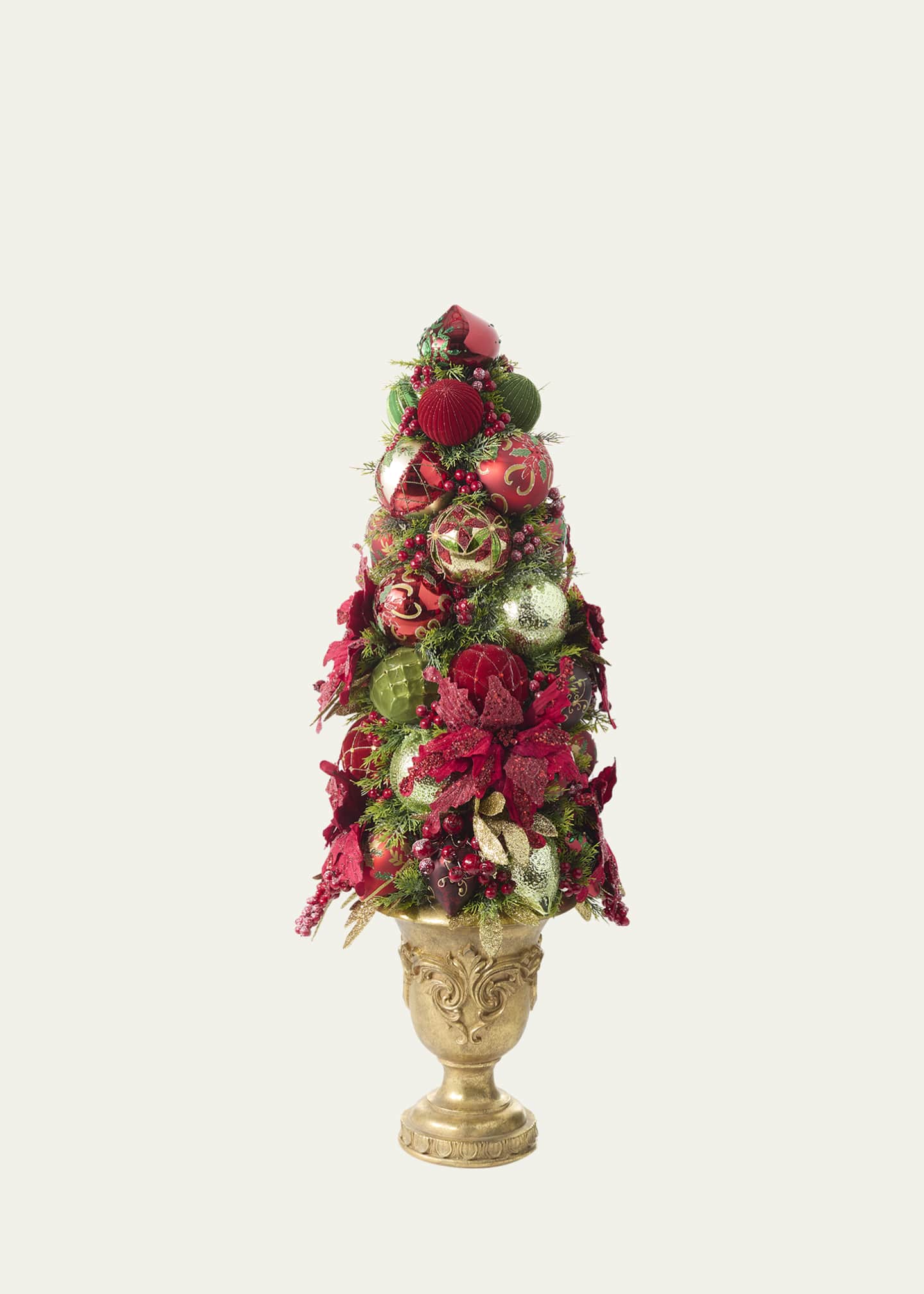 Mark Roberts Regal Ruby 42" Cone Christmas Tree in Golden Urn - Bergdorf Goodman