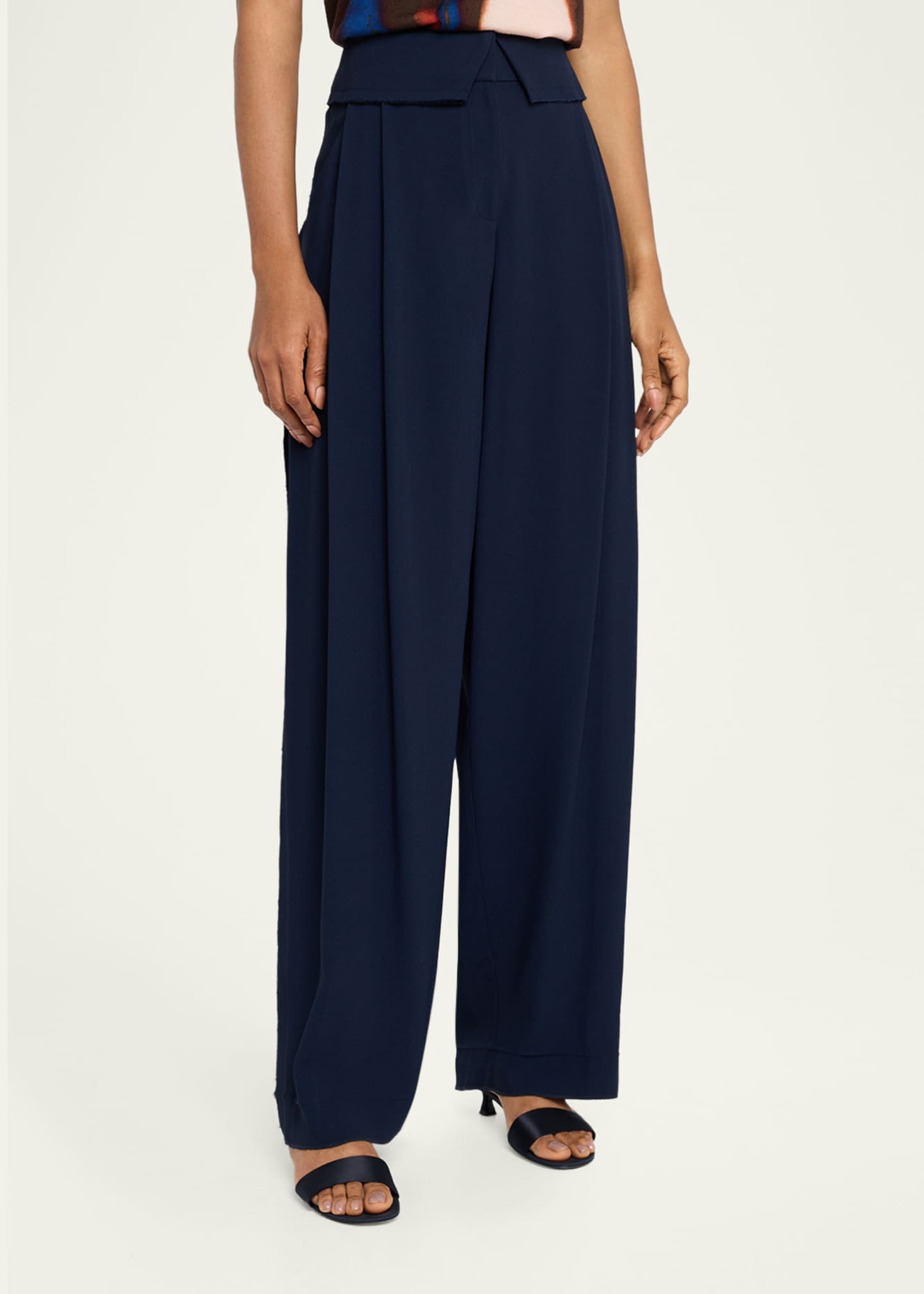 Jason Wu Collection Foldover-Waist Pleated Wide-Leg Pants - Bergdorf ...