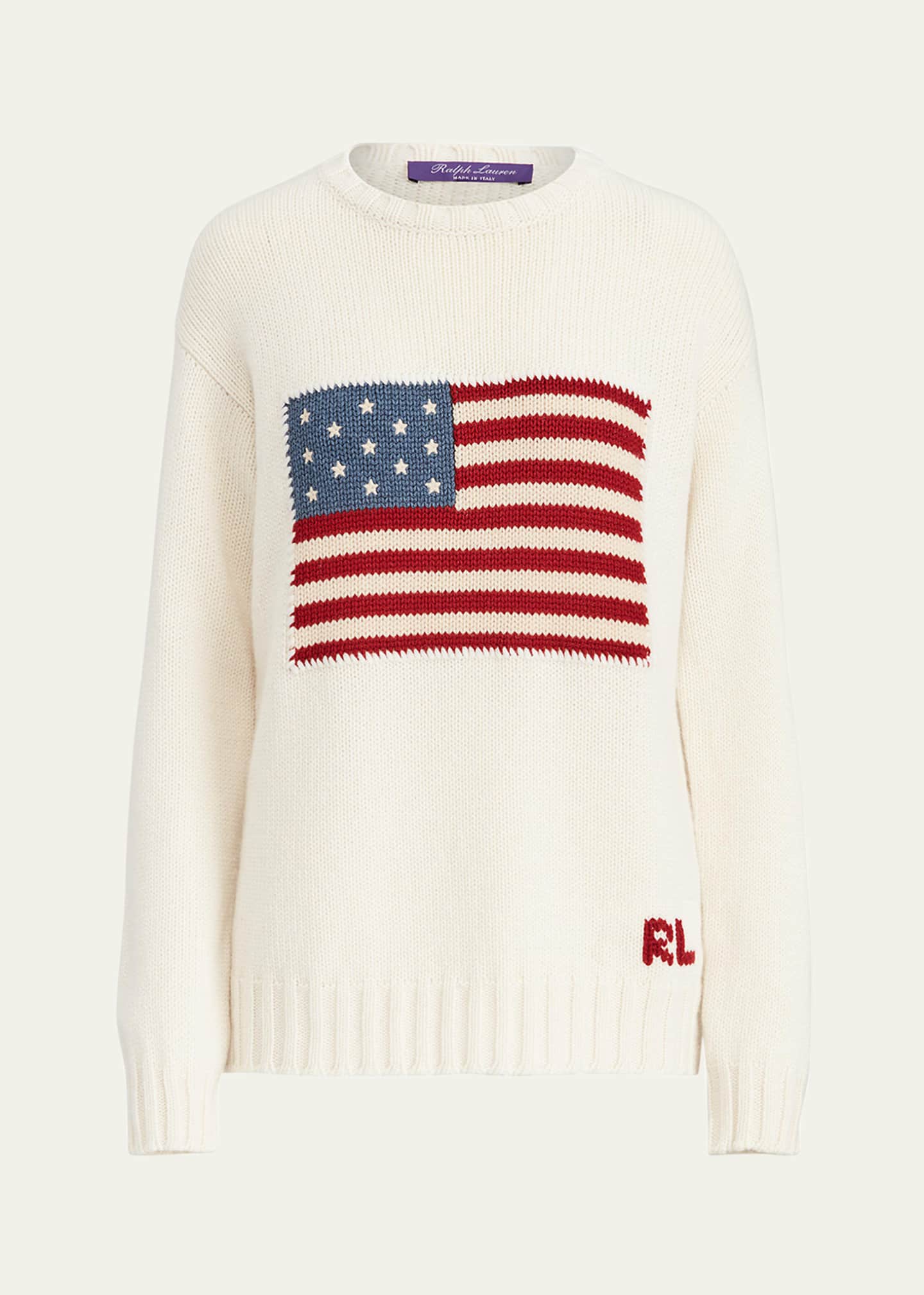 Ralph Lauren Collection Flag Cashmere Crewneck Sweater - Bergdorf Goodman