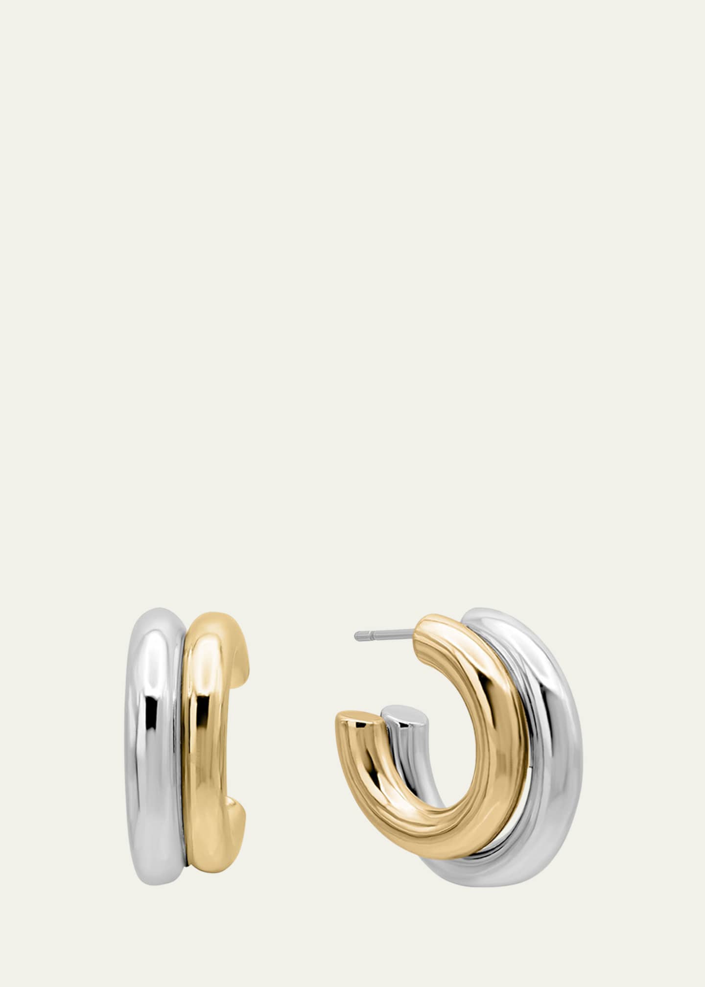 Shashi Two-Tone Double Hoop Earrings - Bergdorf Goodman