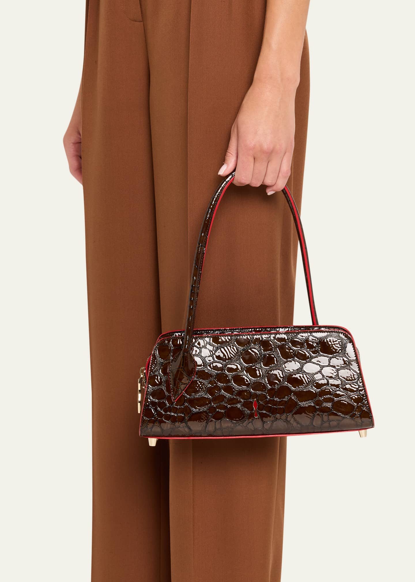 Christian Louboutin Eloise Top-Handle Bag in Croc-Embossed Leather ...