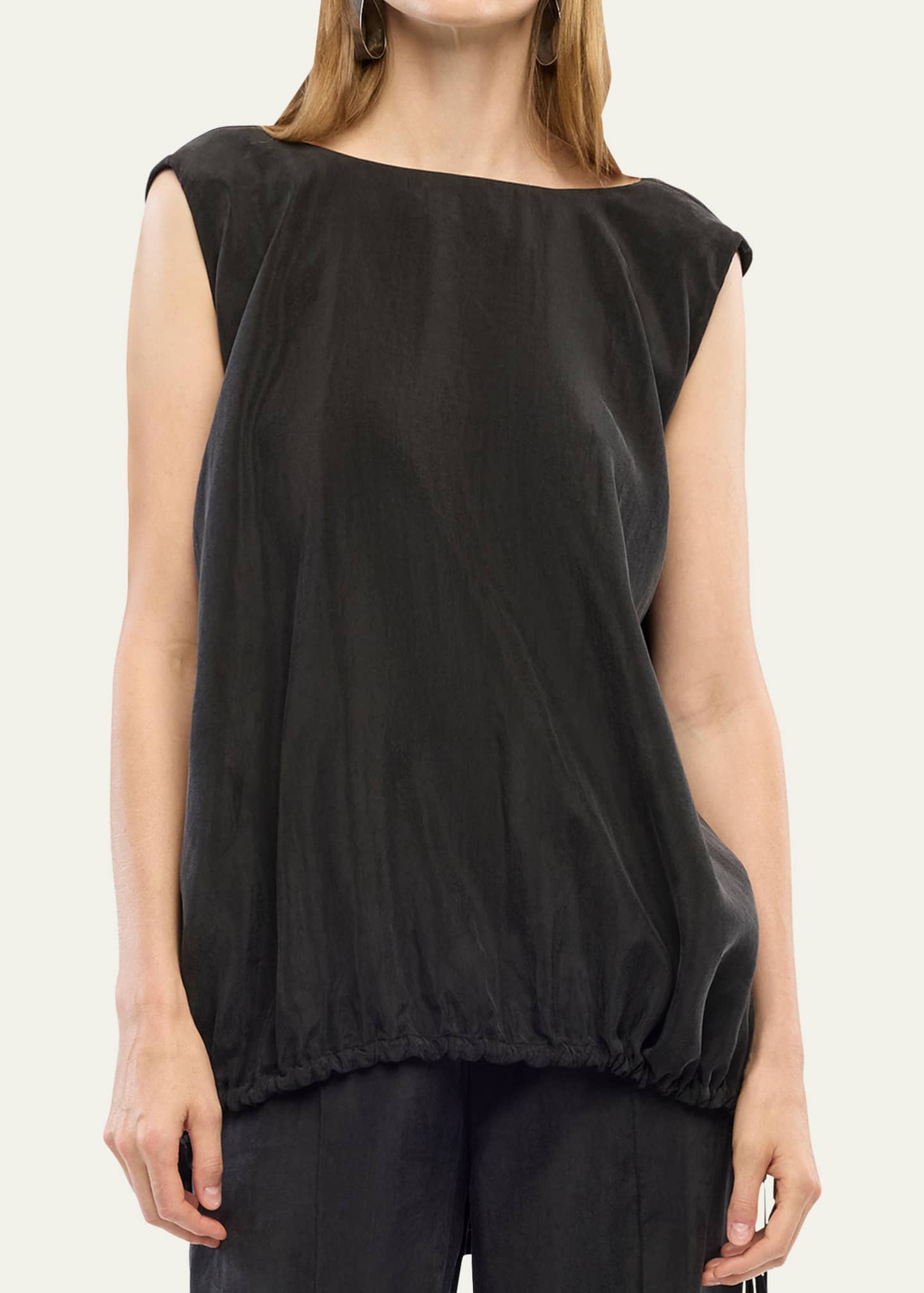 Another Tomorrow Drawstring Trapeze Top - Bergdorf Goodman