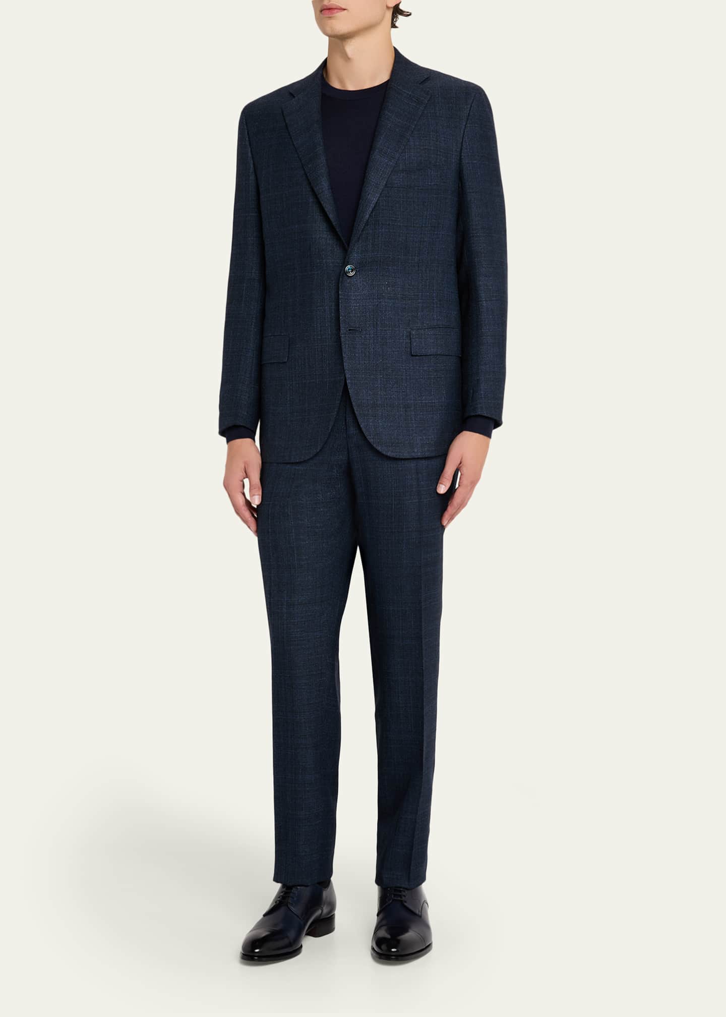Kiton Men's Cashmere, Wool and Silk Plaid Two-Piece Suit - Bergdorf Goodman
