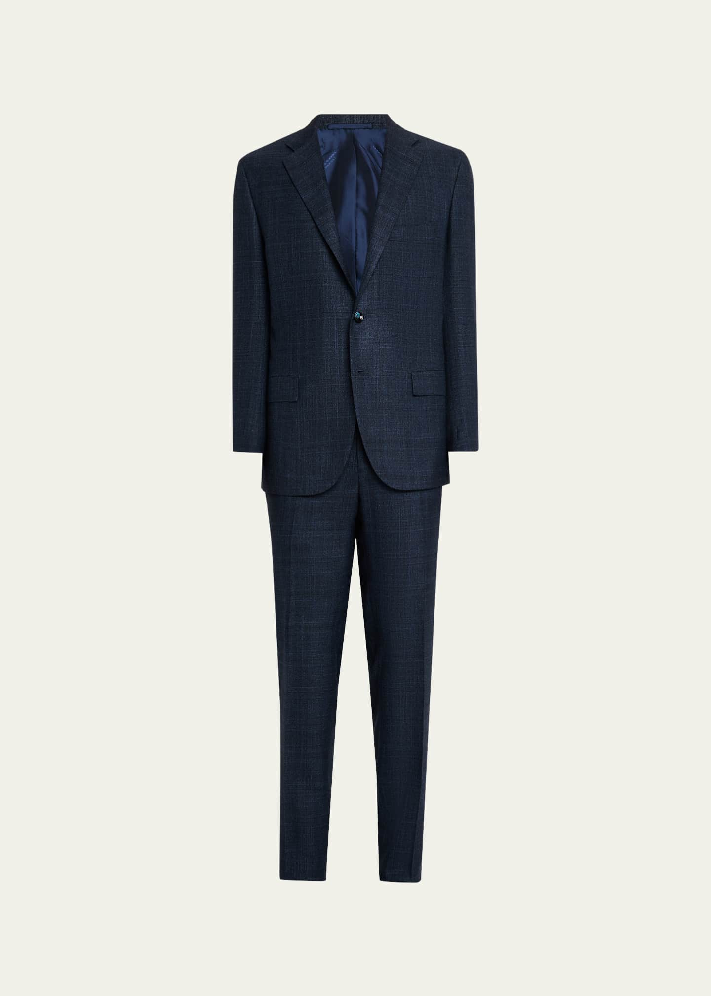 Kiton Men's Cashmere, Wool and Silk Plaid Two-Piece Suit - Bergdorf Goodman