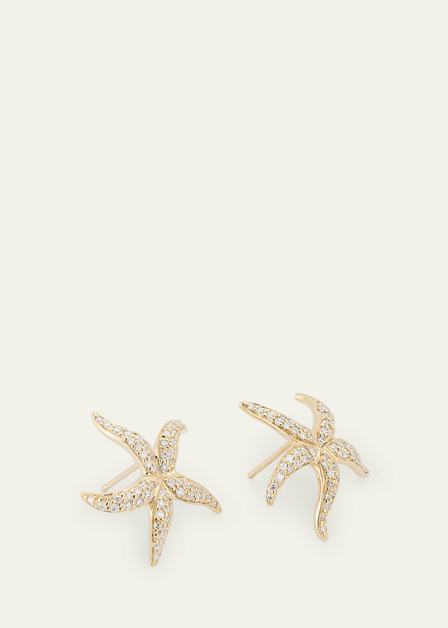 Sydney Evan 14K Gold Diamond Starfish Stud Earrings - Bergdorf Goodman