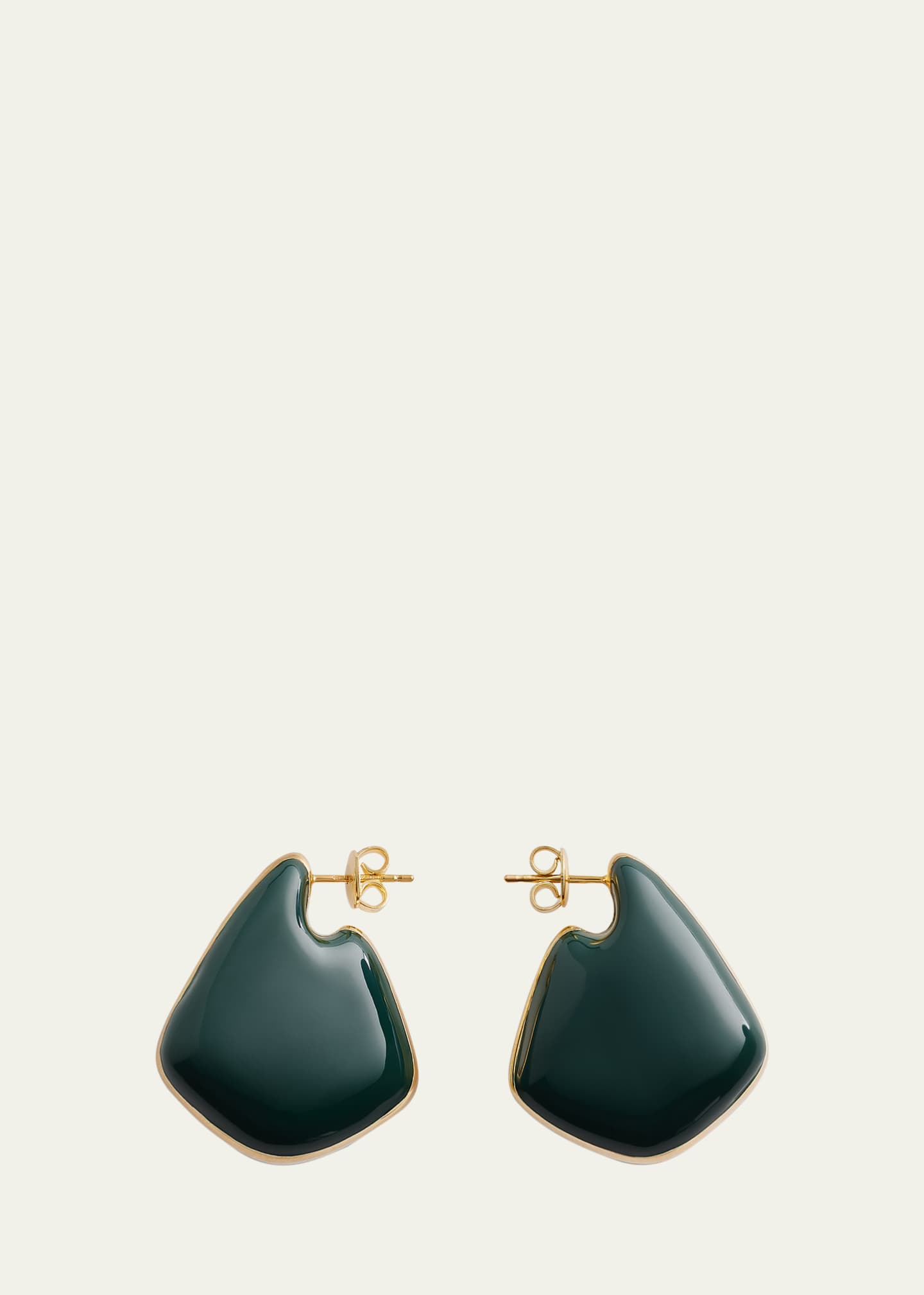 Bottega Veneta Small Fin Enamel Earrings - Bergdorf Goodman