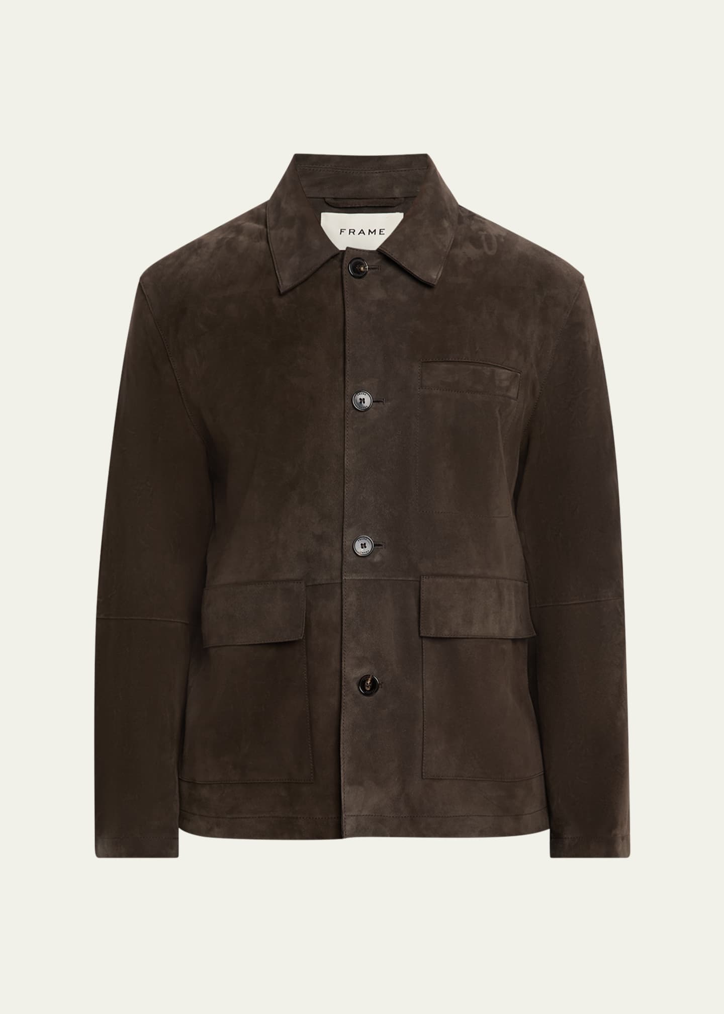 FRAME Men's Suede Chore Coat - Bergdorf Goodman