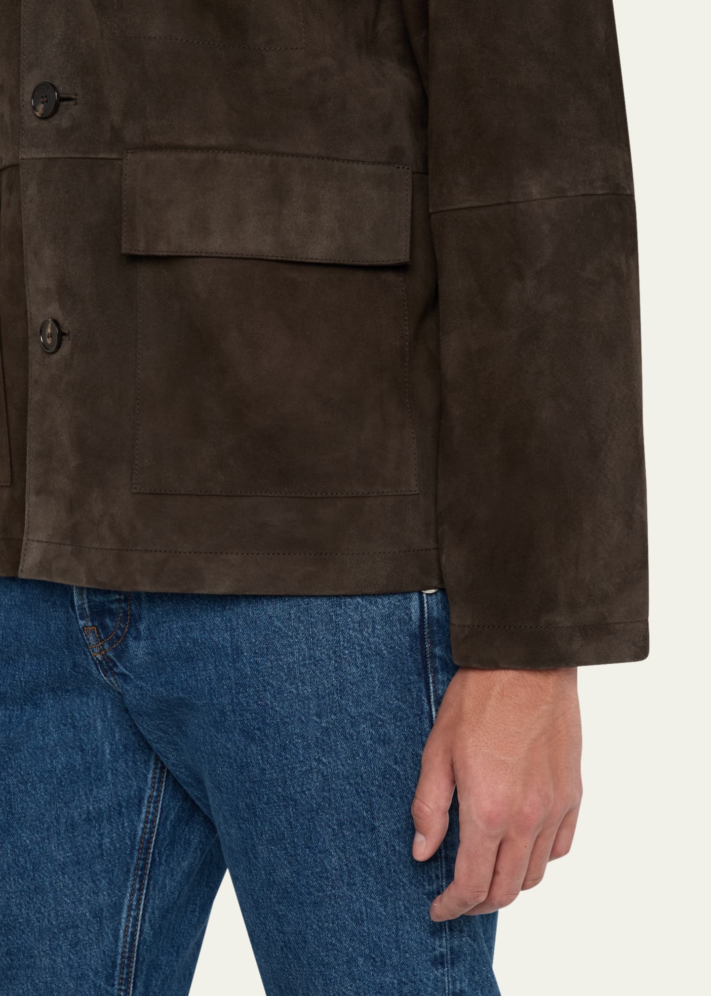 FRAME Men's Suede Chore Coat - Bergdorf Goodman