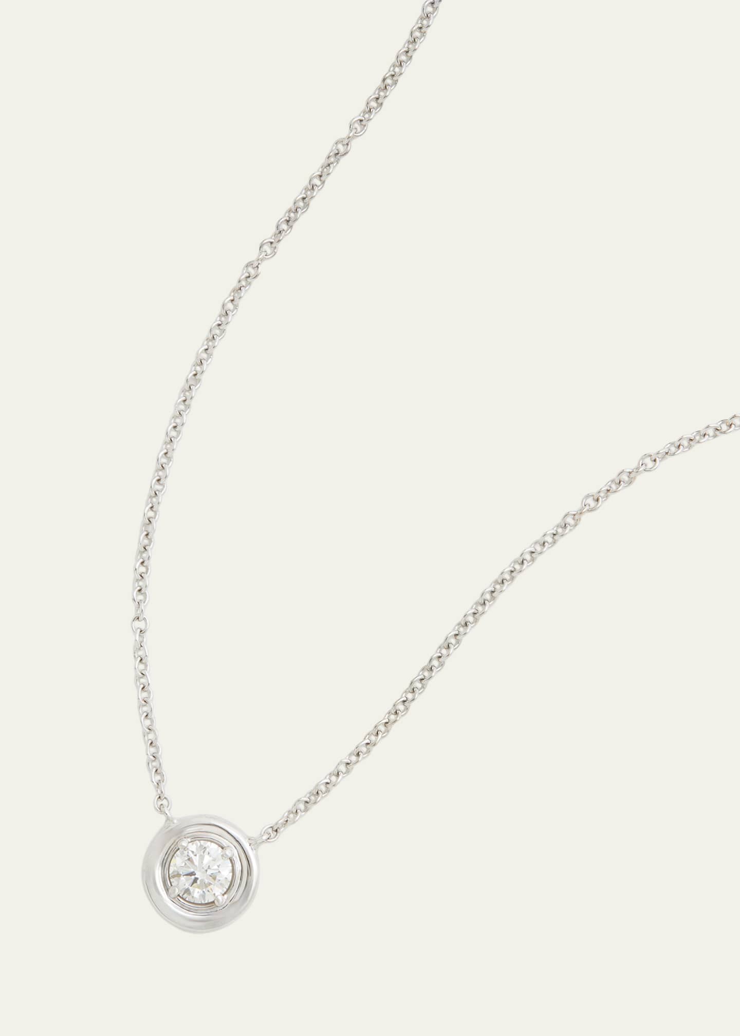 Jamie Wolf 18K White Gold Round Edge Diamond Pendant Necklace ...