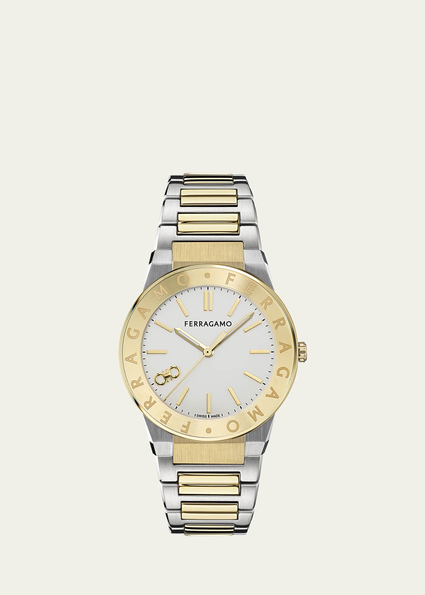 Ferragamo Ferragamo Sapphire Logo 41mm Two Tone Bracelet Watch ...