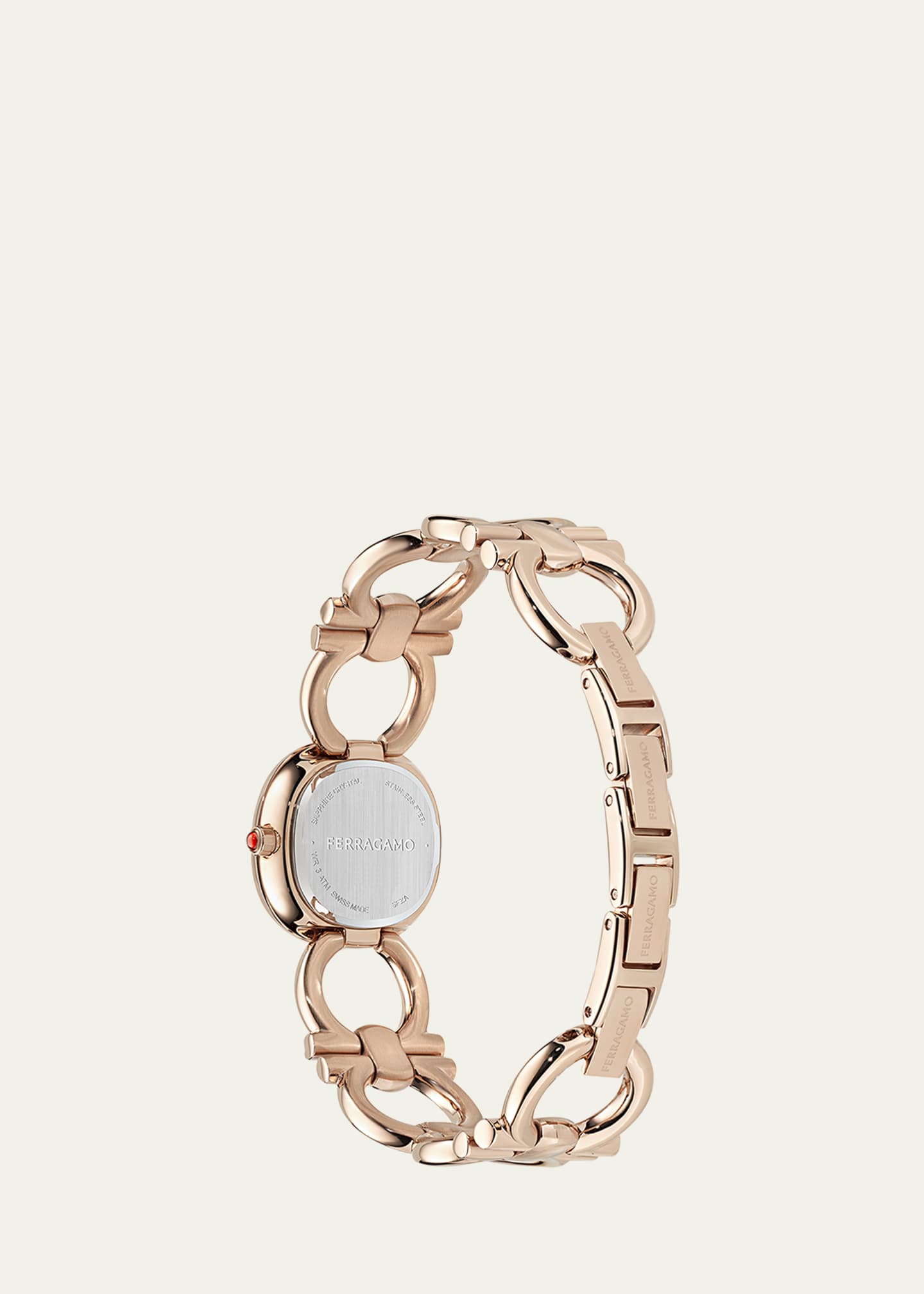 Ferragamo Double Gancini 25MM IP Rose Gold Bracelet Watch - Bergdorf ...