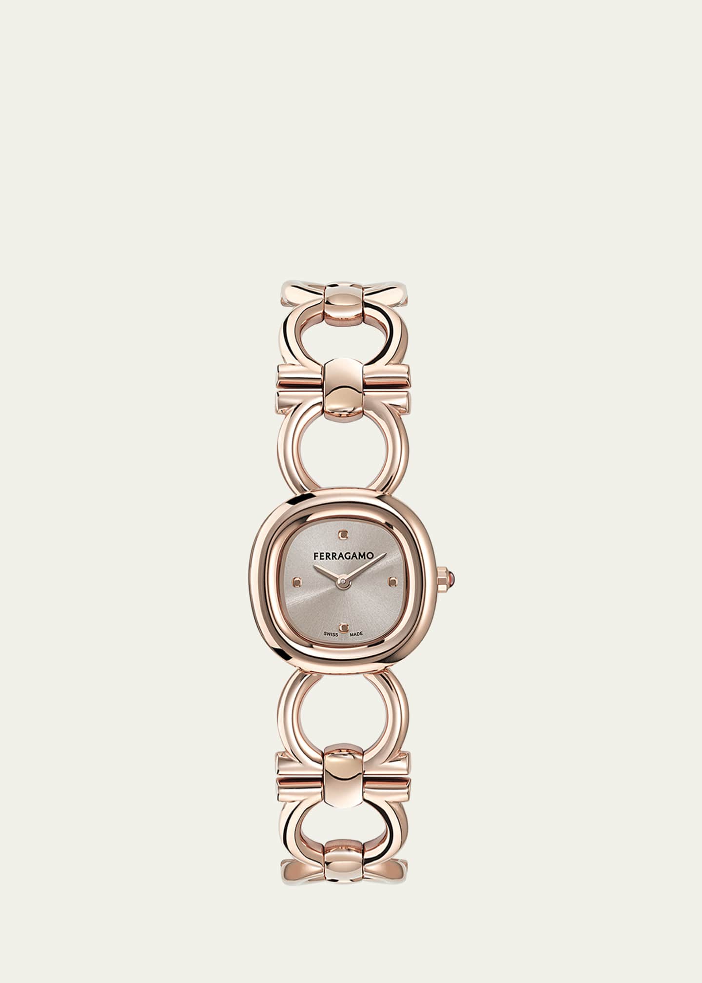 Ferragamo Double Gancini 25MM IP Rose Gold Bracelet Watch - Bergdorf ...