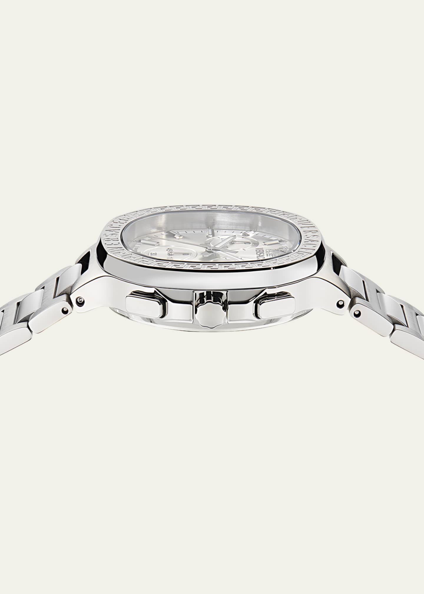 Versace V-Chrono Square 40mm Stainless Steel Bracelet Watch - Bergdorf ...