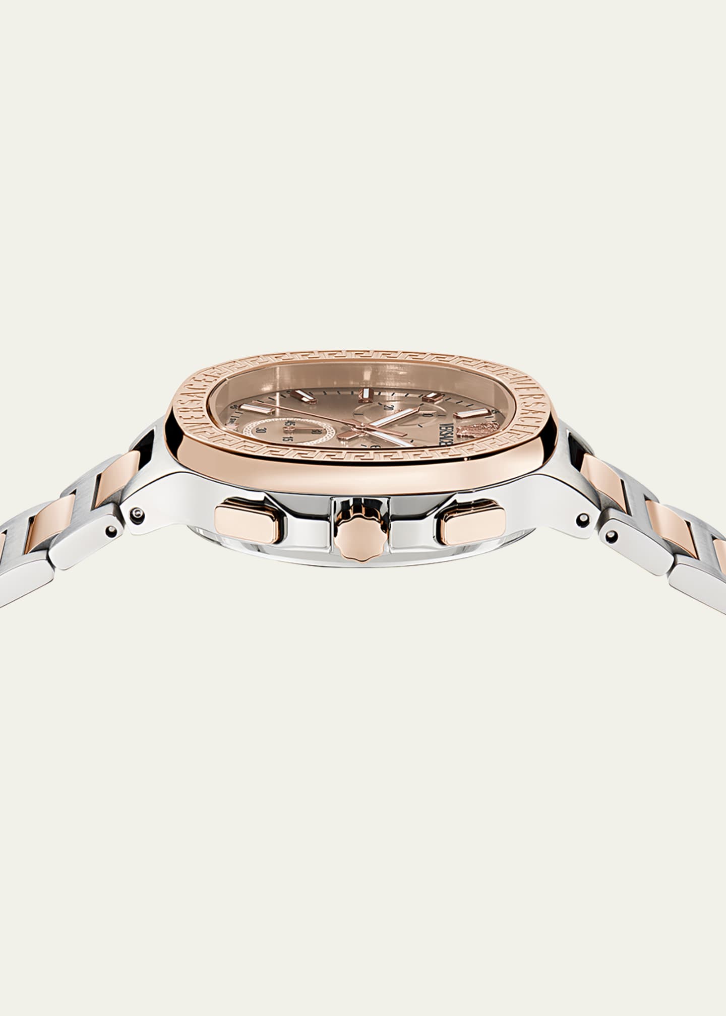 Versace V-Chrono Square 40mm Two Tone Bracelet Watch - Bergdorf Goodman