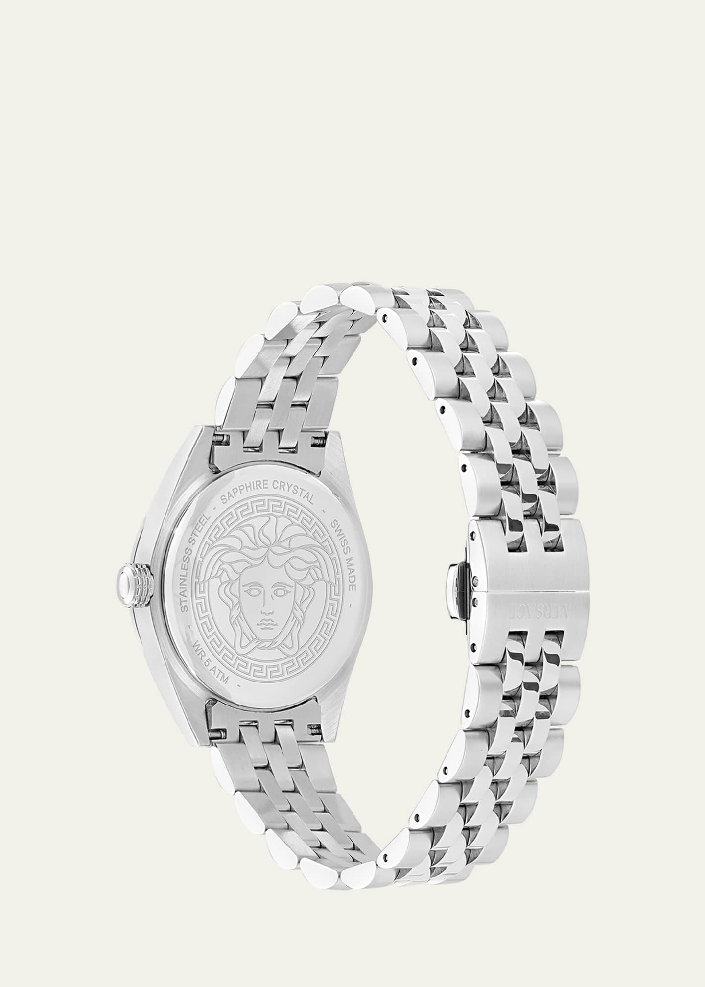 Versace V-Code 36mm Stainless Steel Bracelet Watch - Bergdorf Goodman