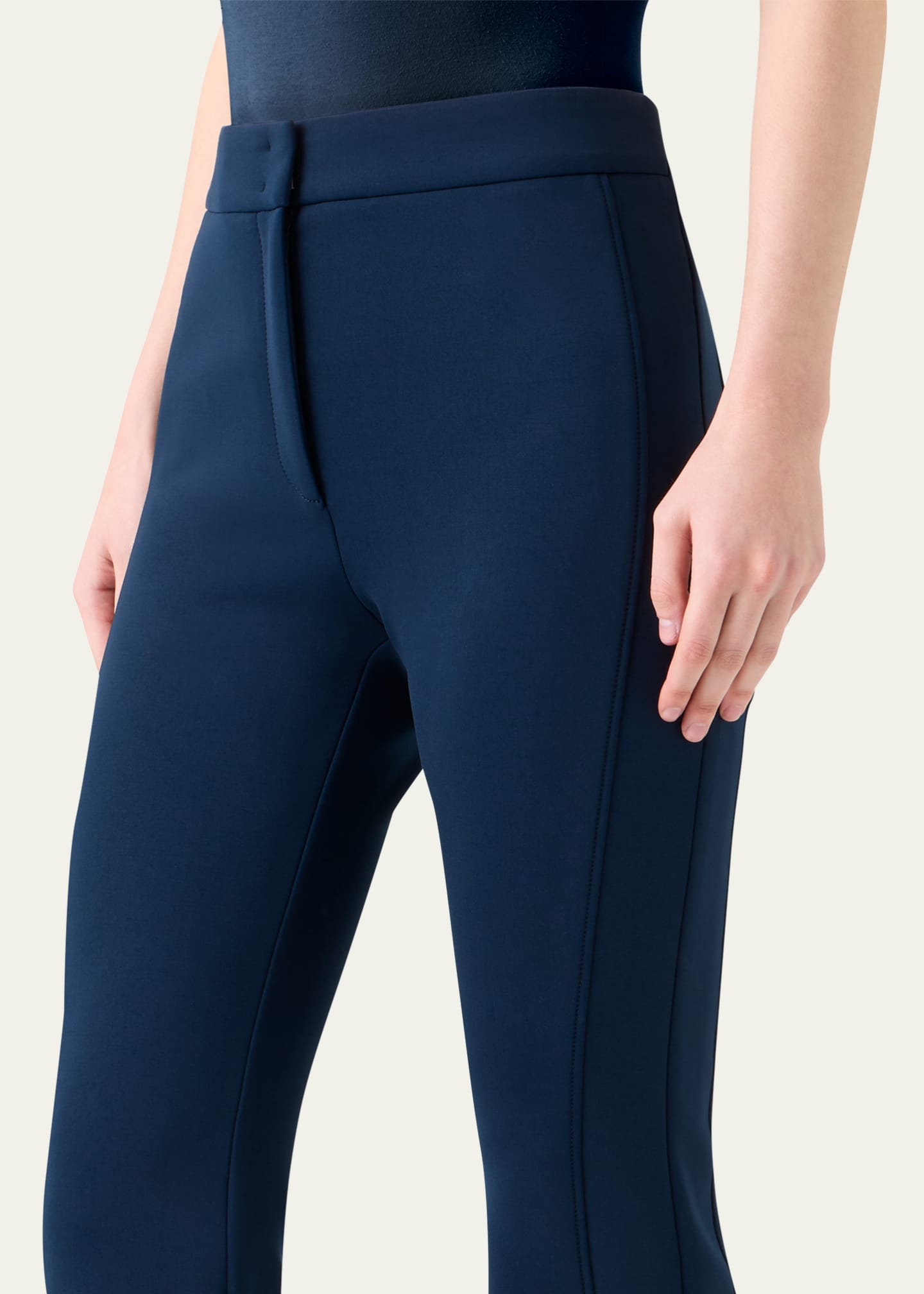 Akris Faris Side-Stripe Techno Neoprene Bootcut Pants - Bergdorf Goodman