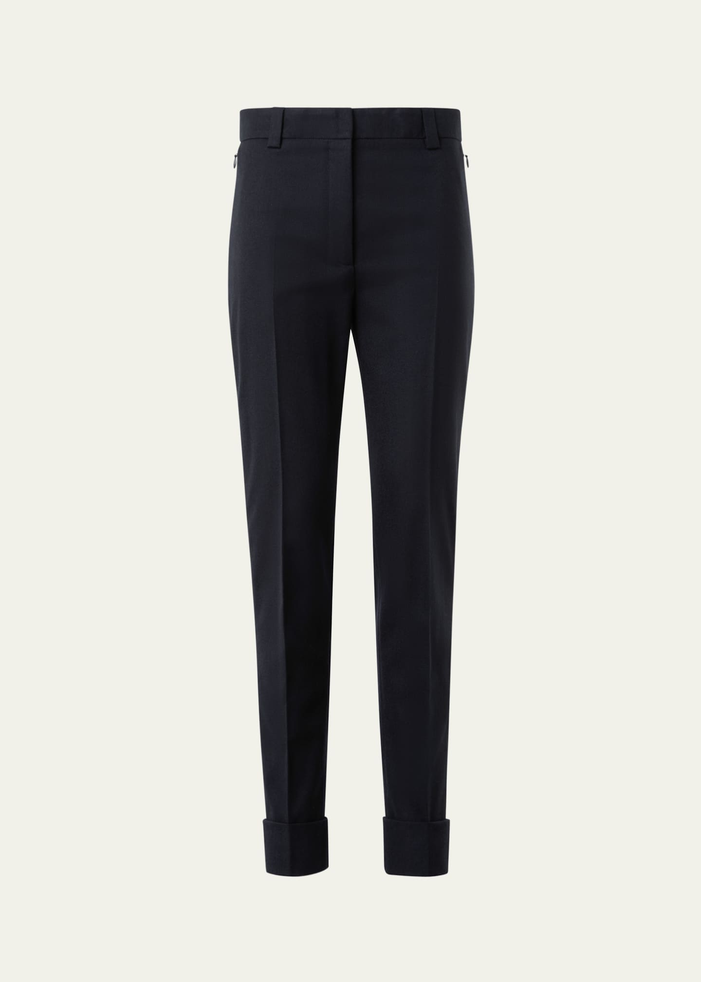 Akris Maxima Wool Stretch Flannel Skinny-Leg Ankle Pants - Bergdorf Goodman