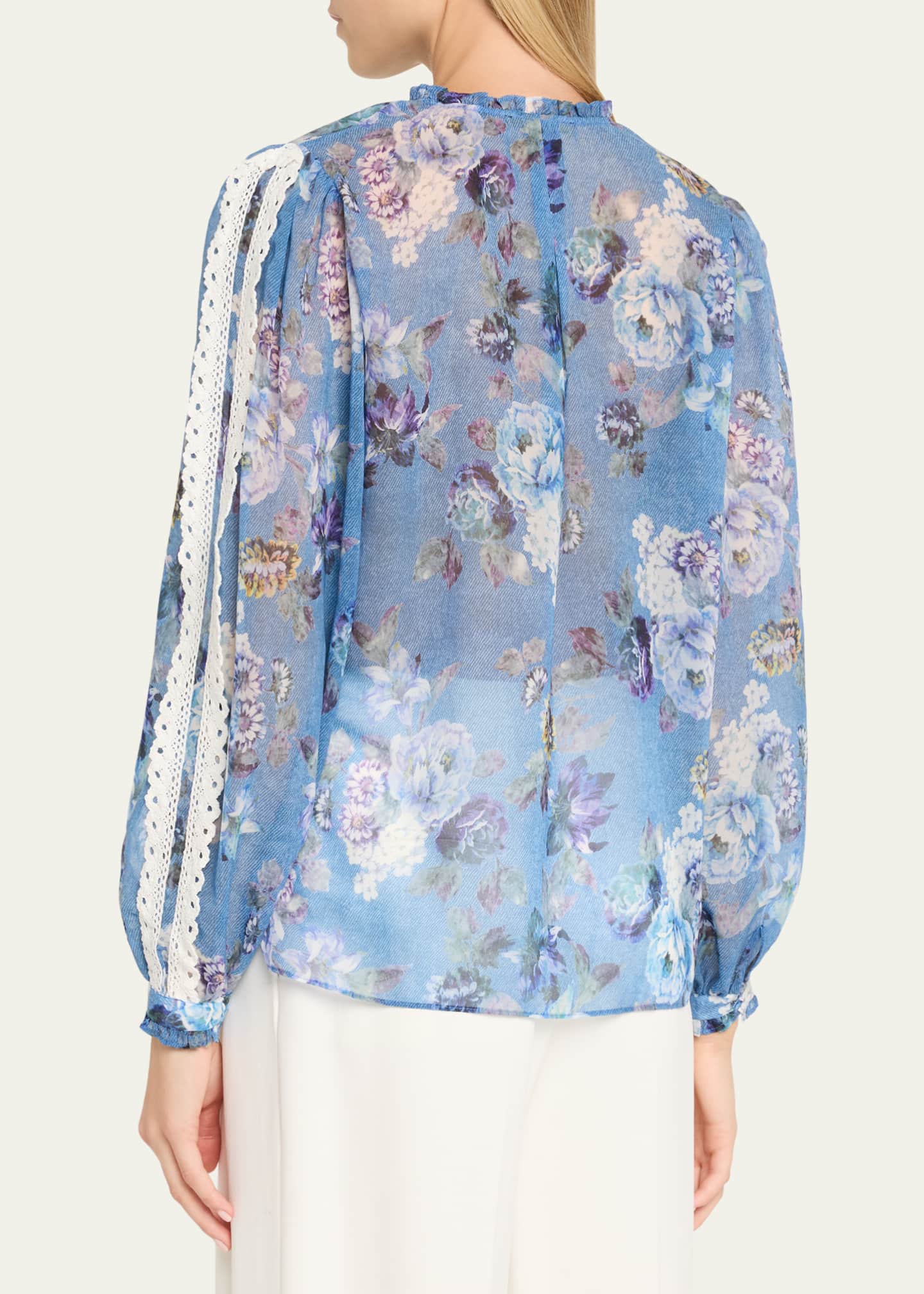 Kobi Halperin Ingrid Pintuck Floral-Print Blouse - Bergdorf Goodman