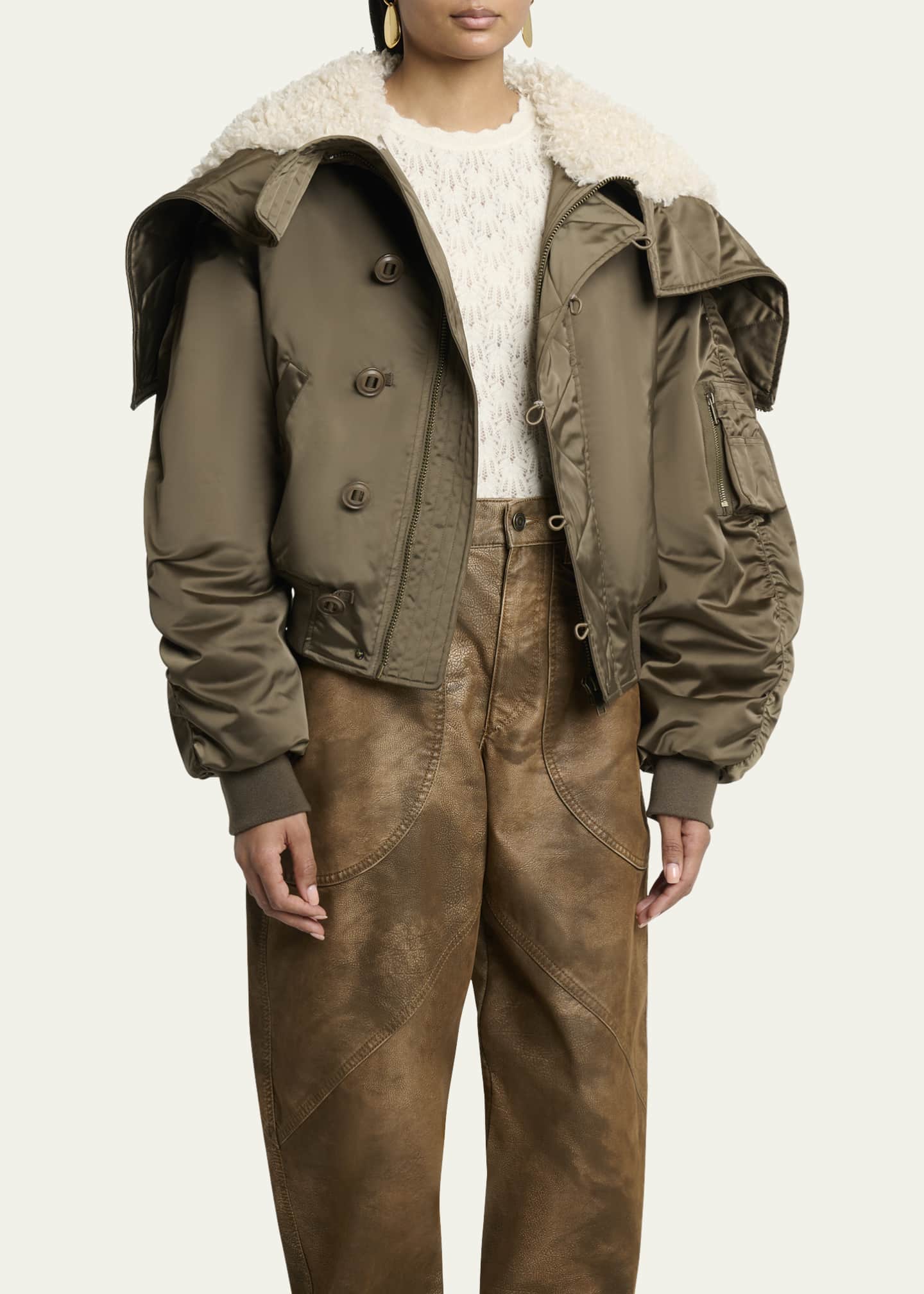 Etoile Isabel Marant Elisa Hooded Sateen Bomber Jacket - Bergdorf Goodman