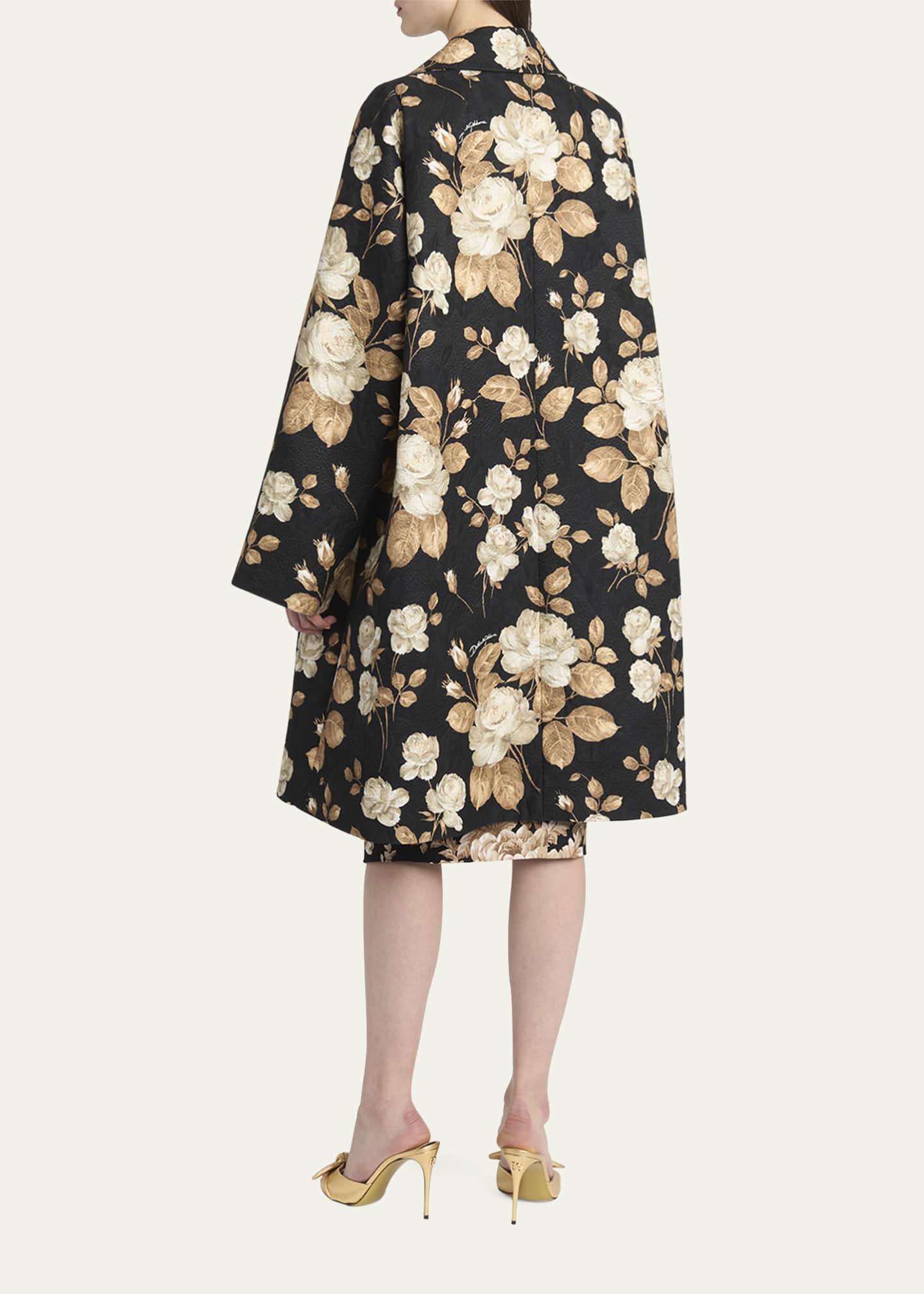 Dolce&Gabbana Floral Print Crinkle Coat - Bergdorf Goodman