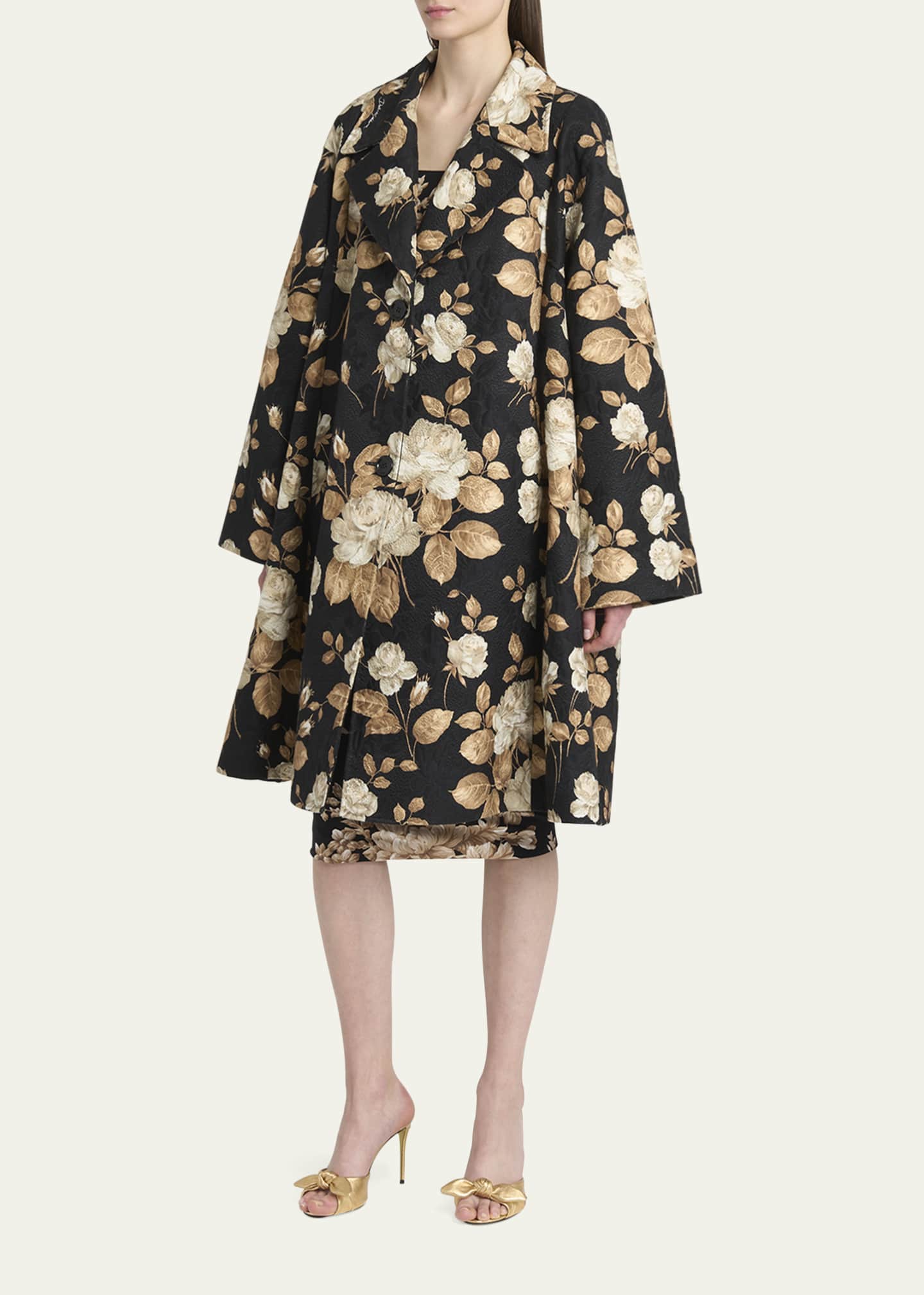 Dolce&Gabbana Floral Print Crinkle Coat - Bergdorf Goodman