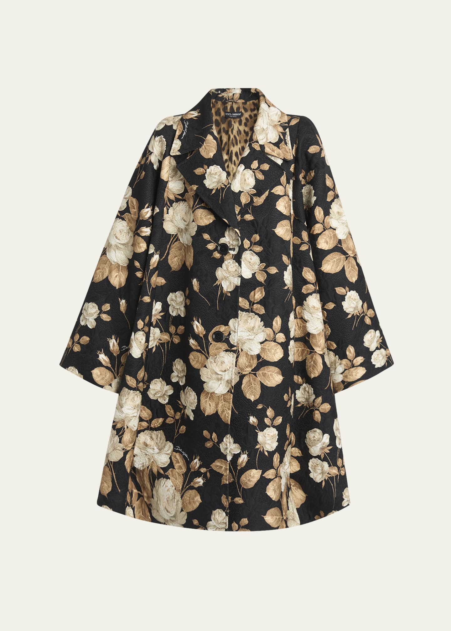 Dolce&Gabbana Floral Print Crinkle Coat - Bergdorf Goodman
