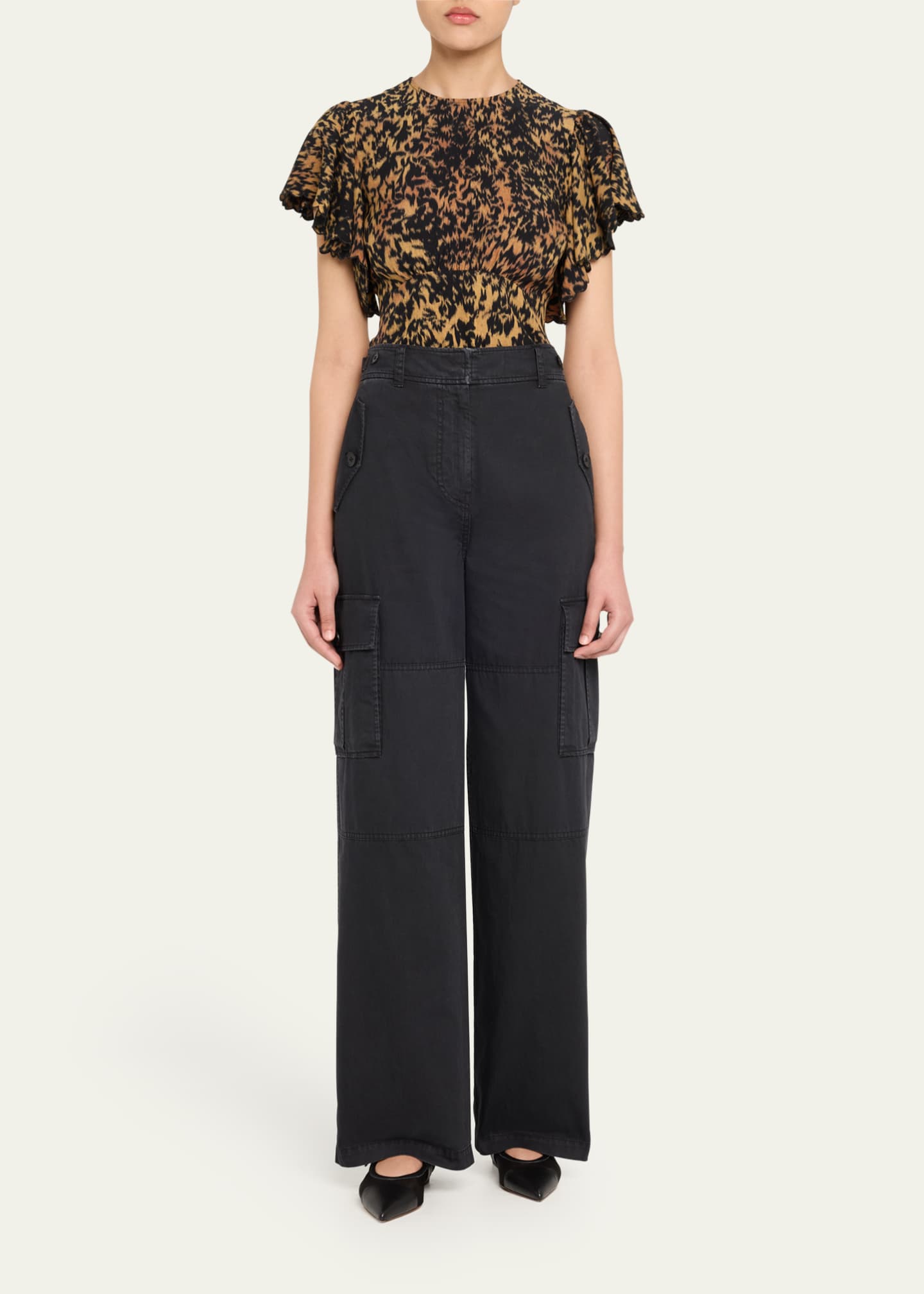 Ulla Johnson Nejma Flutter-Sleeve Blouse - Bergdorf Goodman