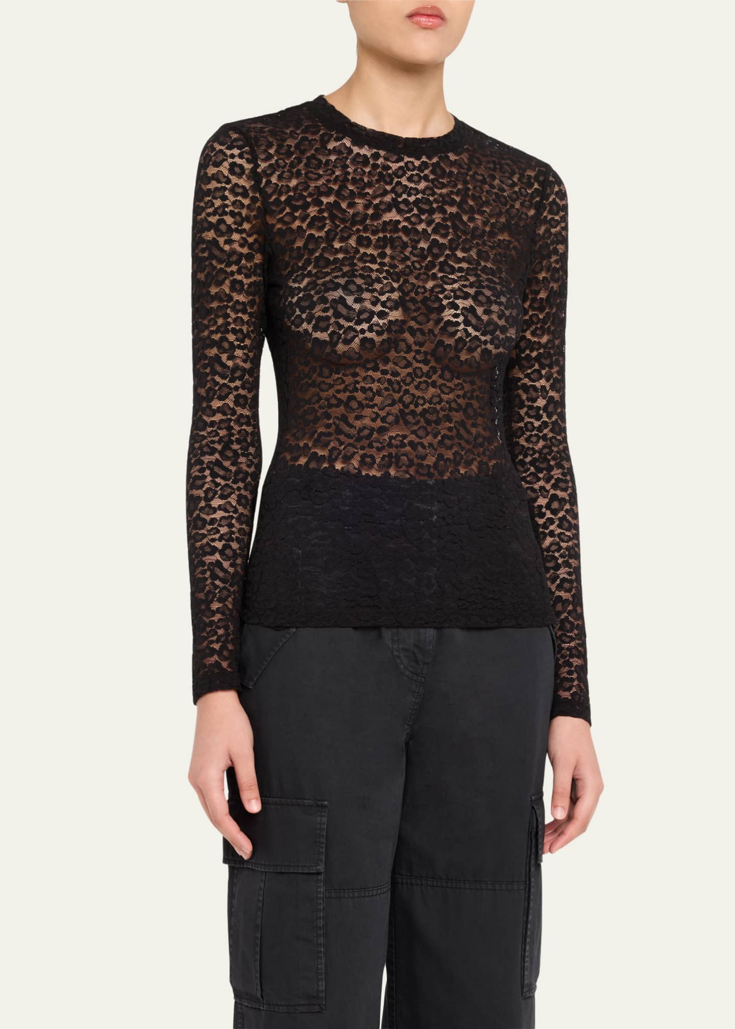 Ulla Johnson Anise Leopard Long-Sleeve Top - Bergdorf Goodman