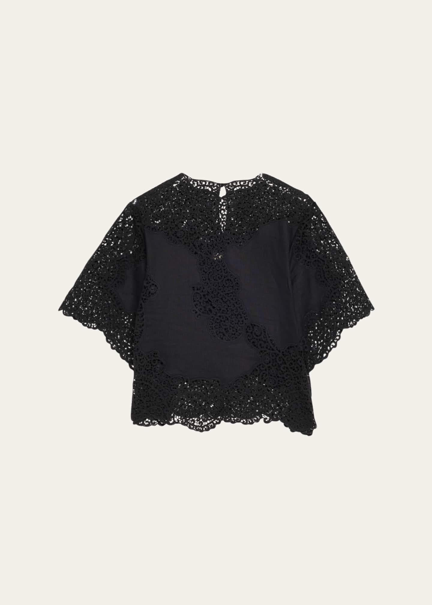 black cutwork blouse