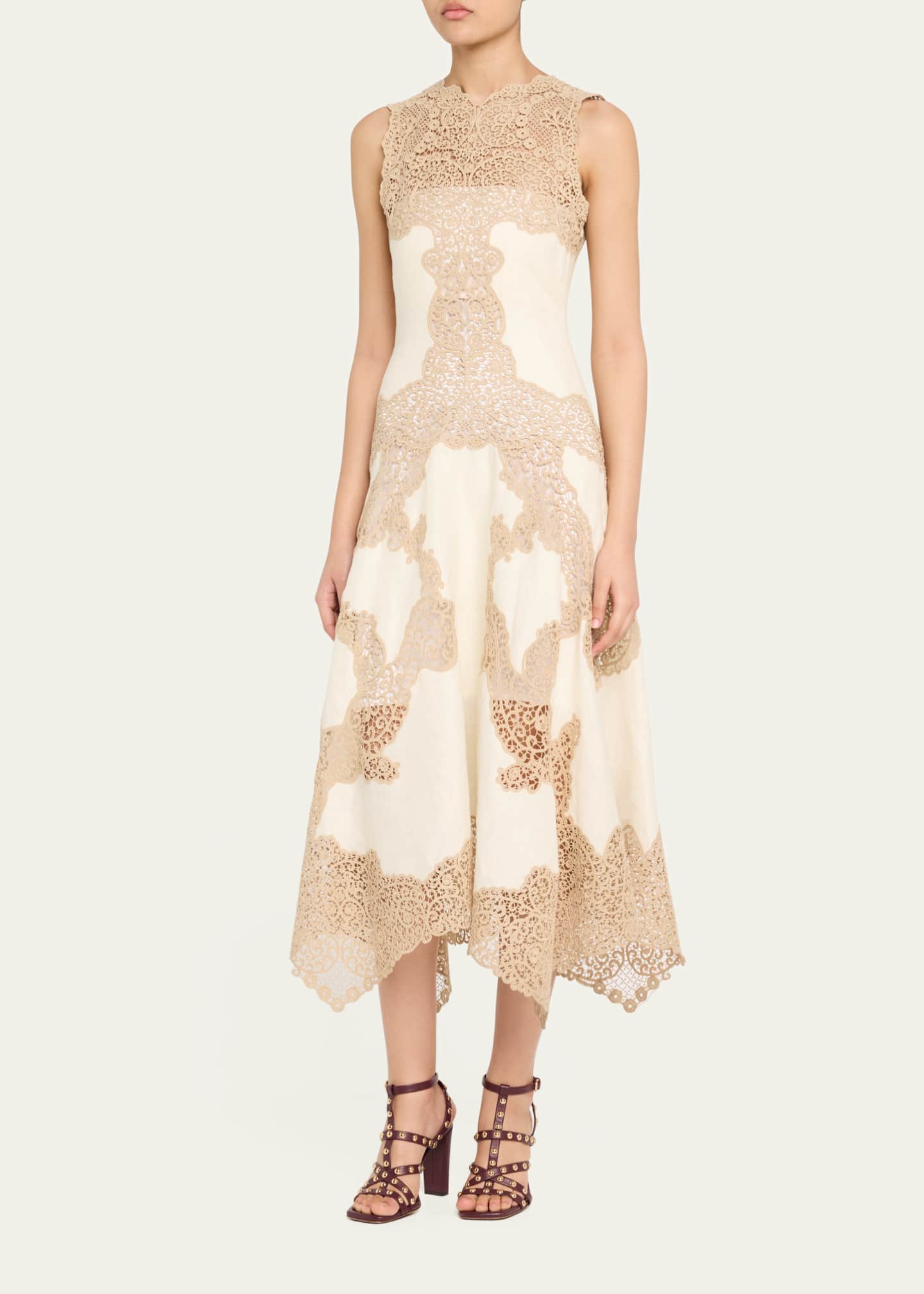Ulla Johnson Arlette Sleeveless Handkerchief Lace Midi Dress - Bergdorf ...