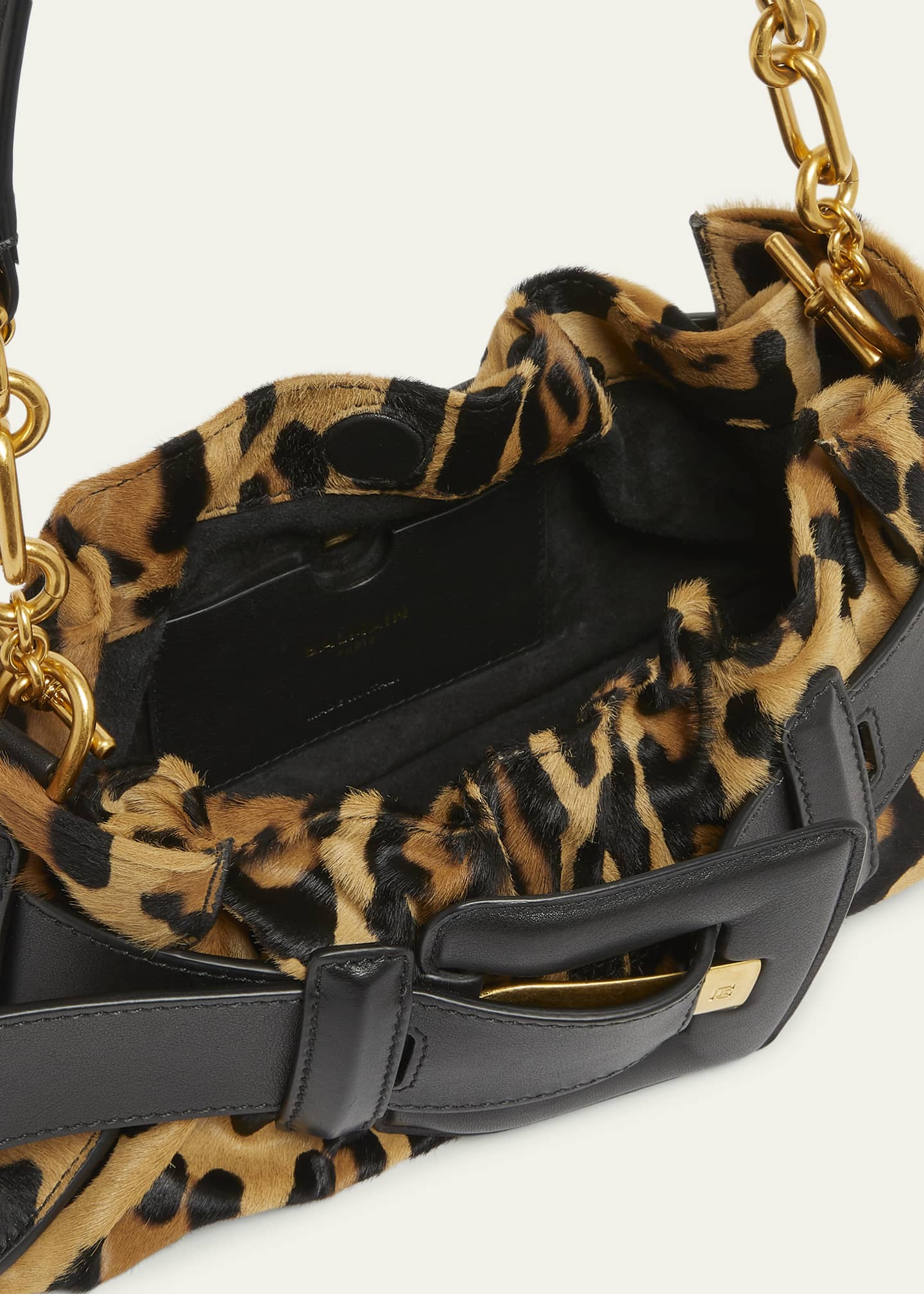 Balmain Anthem Mini Leopard Shoulder Bag in Calf Hair - Bergdorf Goodman