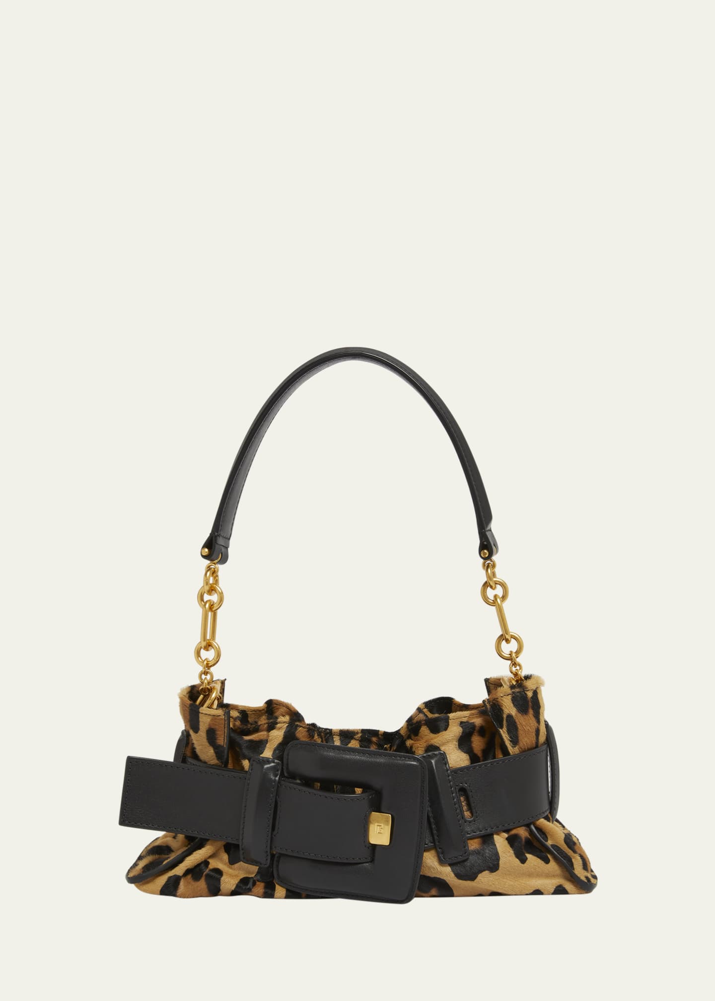 Balmain Anthem Mini Leopard Shoulder Bag in Calf Hair - Bergdorf Goodman