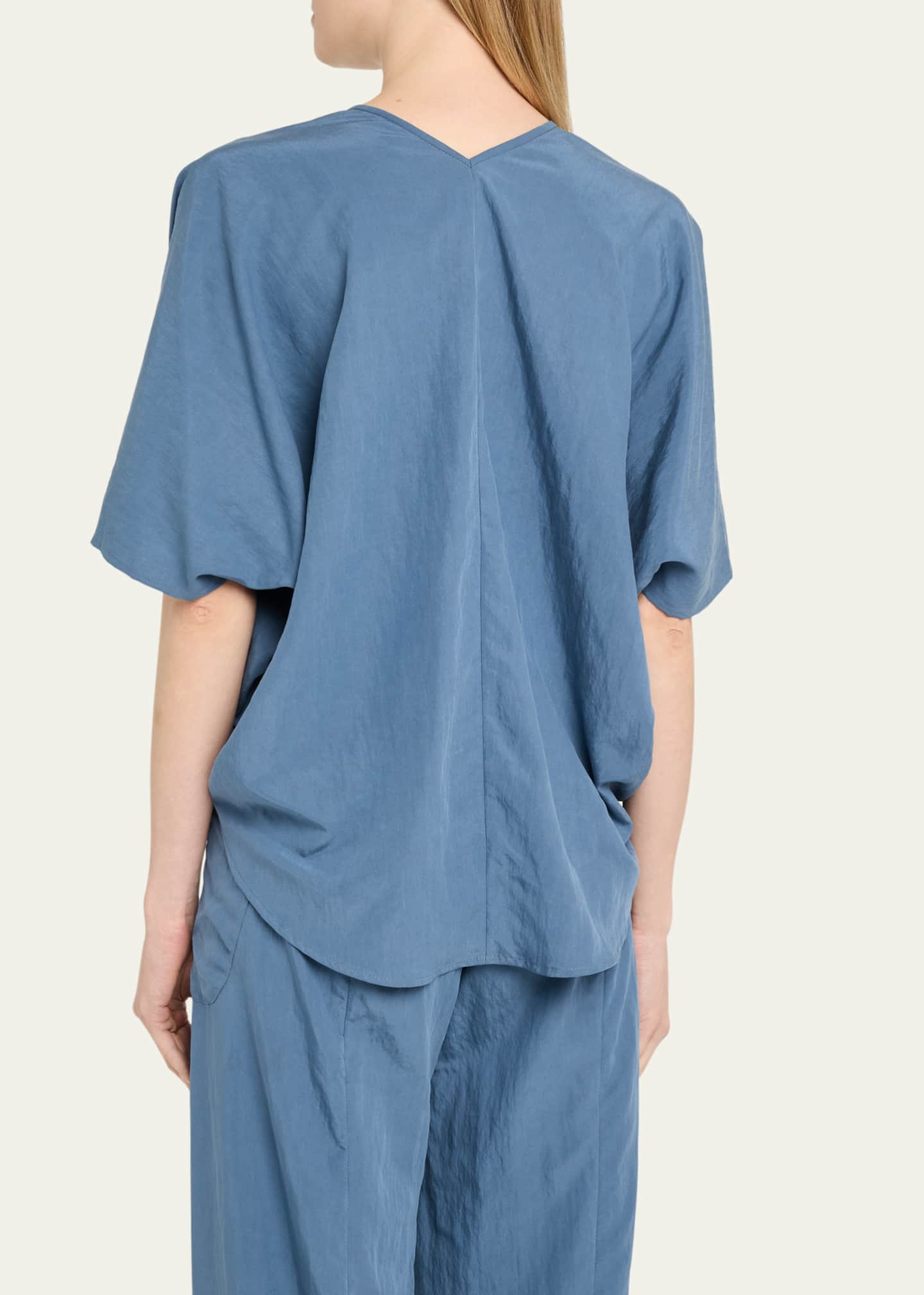 Zero + Maria Cornejo V-Neck Short-Sleeve Circle Top - Bergdorf Goodman