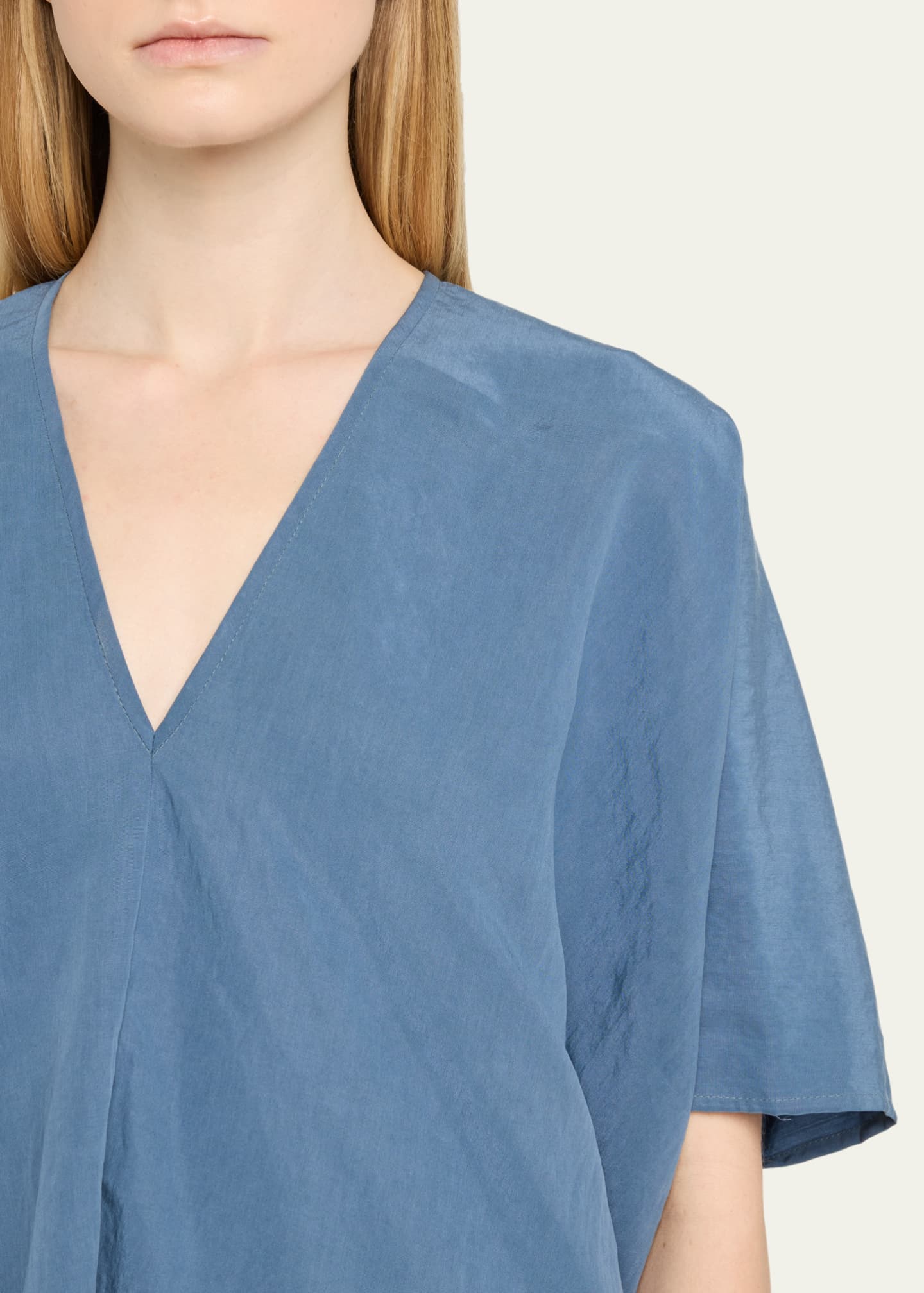 Zero + Maria Cornejo V-Neck Short-Sleeve Circle Top - Bergdorf Goodman