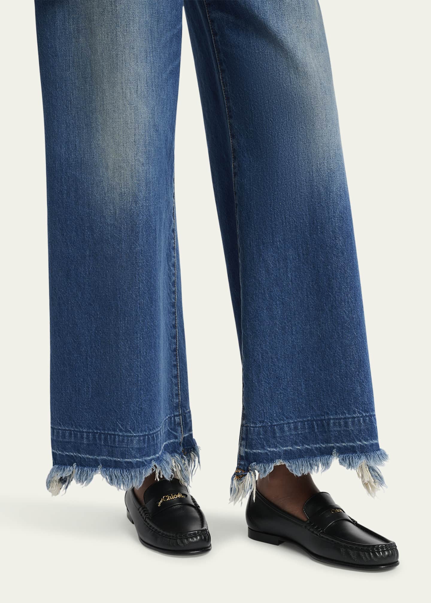 Chloe Leather Logo Chain Penny Loafers - Bergdorf Goodman
