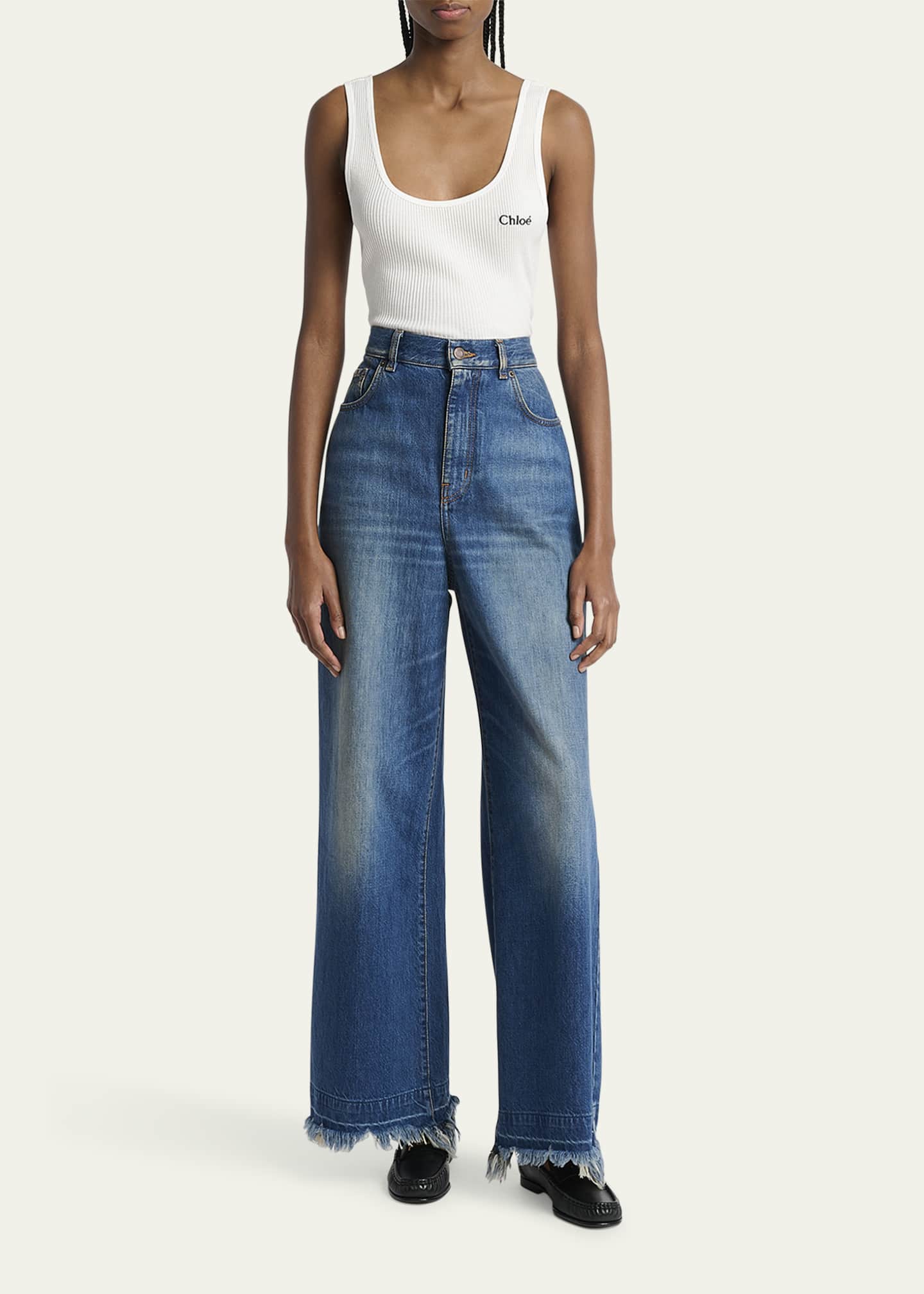 Chloe Leather Logo Chain Penny Loafers - Bergdorf Goodman