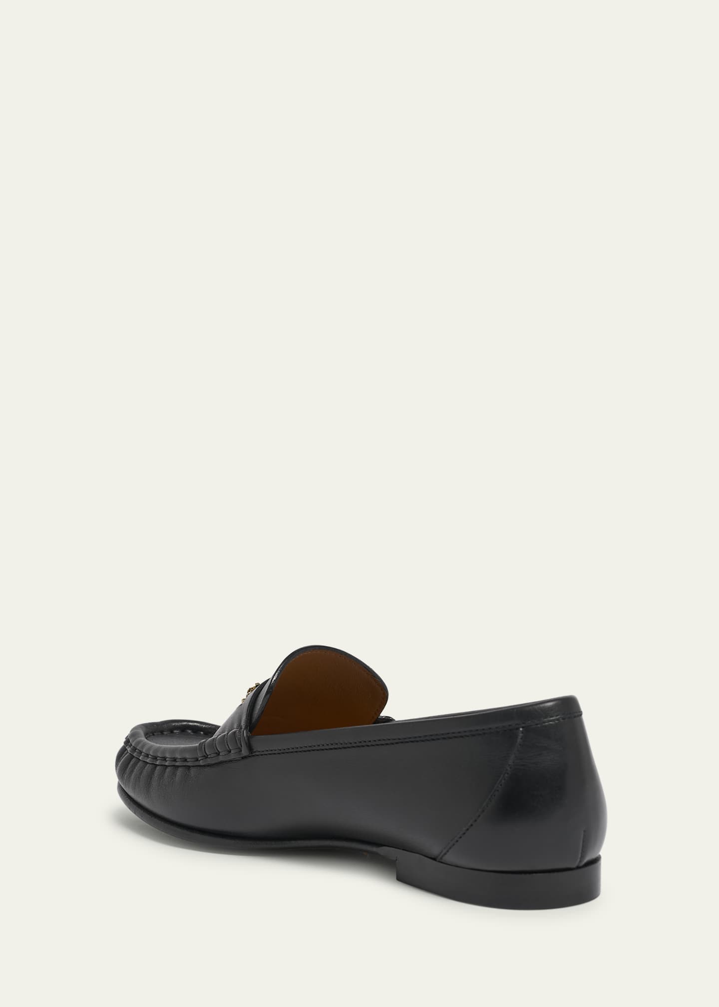 Chloe Leather Logo Chain Penny Loafers - Bergdorf Goodman