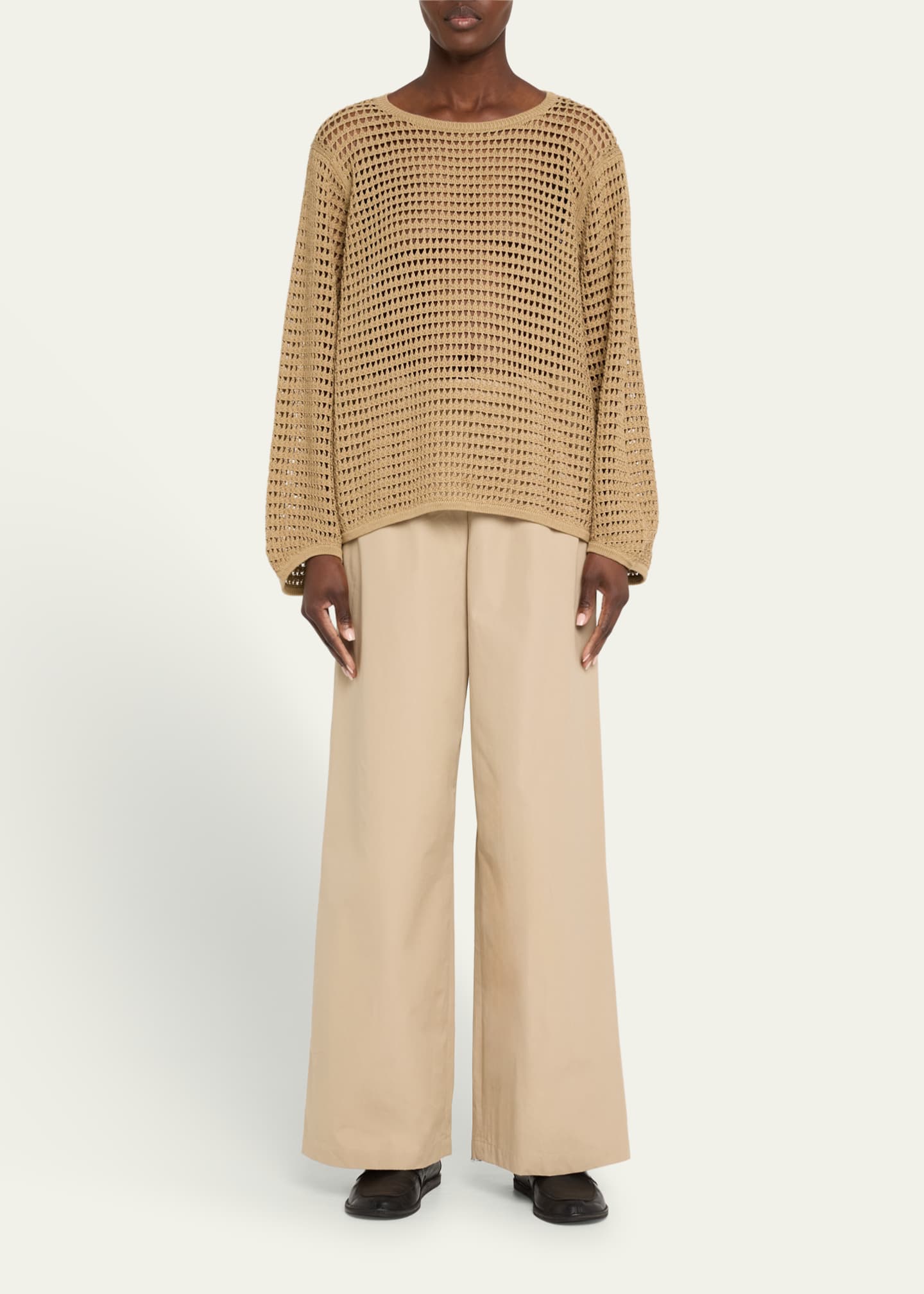 Lafayette 148 New York Open-Stitch Cotton Rope Yarn Sweater - Bergdorf ...