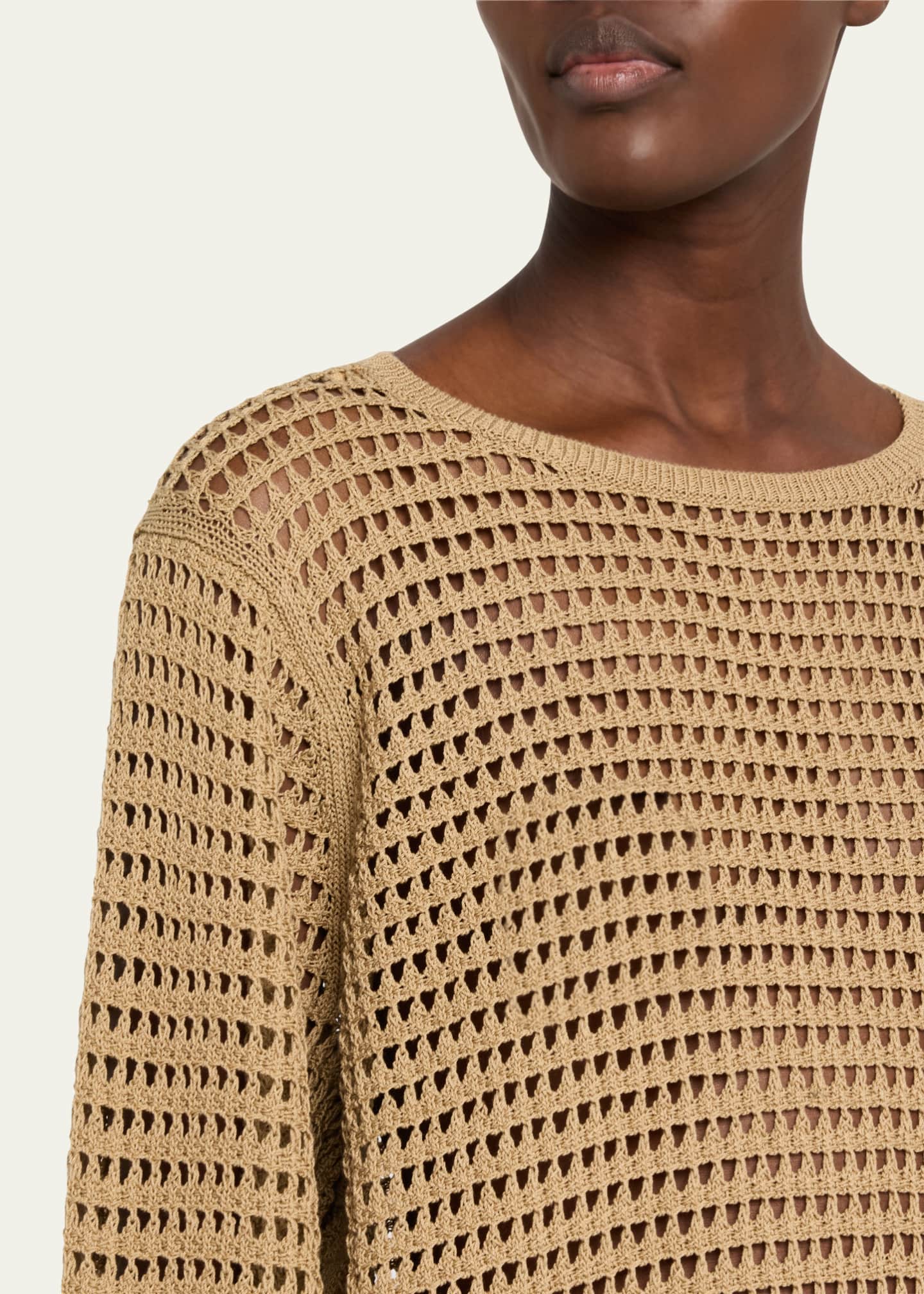 Lafayette 148 New York Open-Stitch Cotton Rope Yarn Sweater - Bergdorf ...