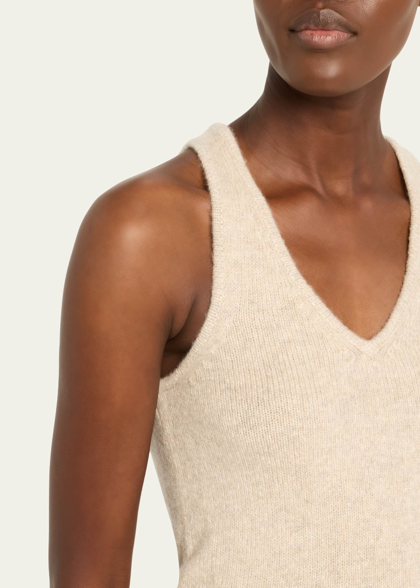 Brandon Maxwell Reese V-Neck Cashmere Knit Tank Top - Bergdorf Goodman