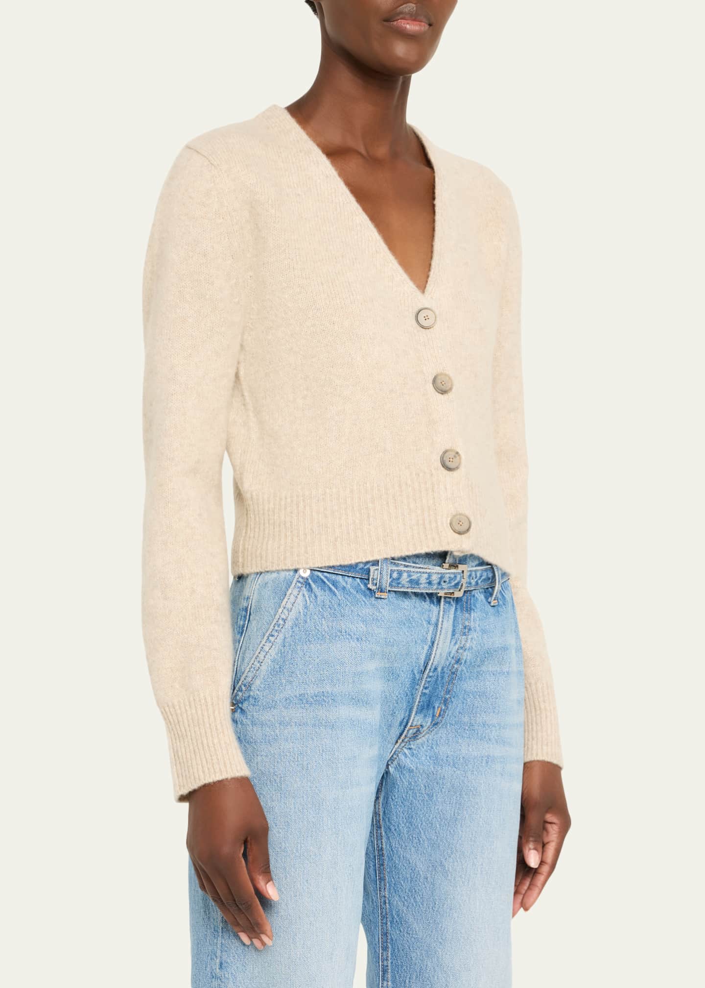 Brandon Maxwell Sloane V-Neck Silk-Cashmere Cardigan - Bergdorf Goodman