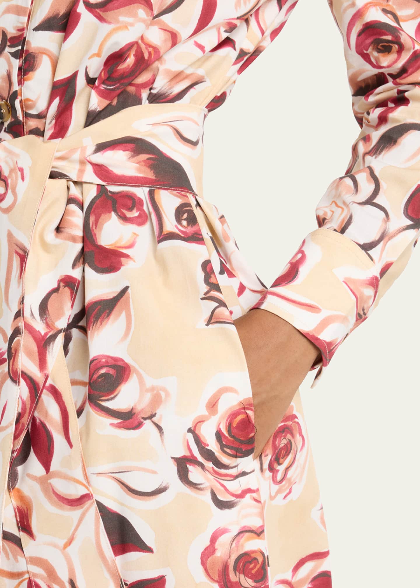 Chiara Boni La Petite Robe Belted Floral-Print Midi Shirtdress ...