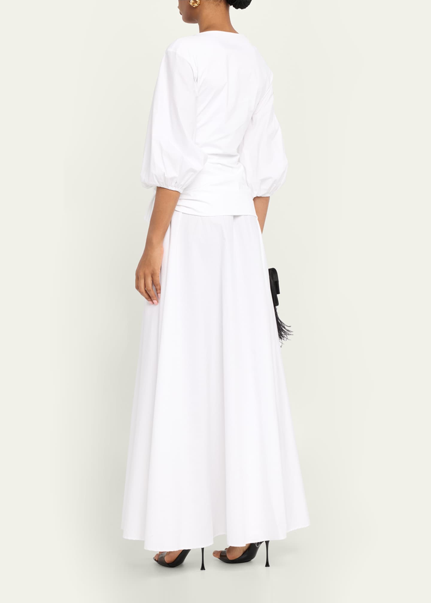 Chiara Boni La Petite Robe Flower-Embellished Stretch Cotton Maxi Dress ...